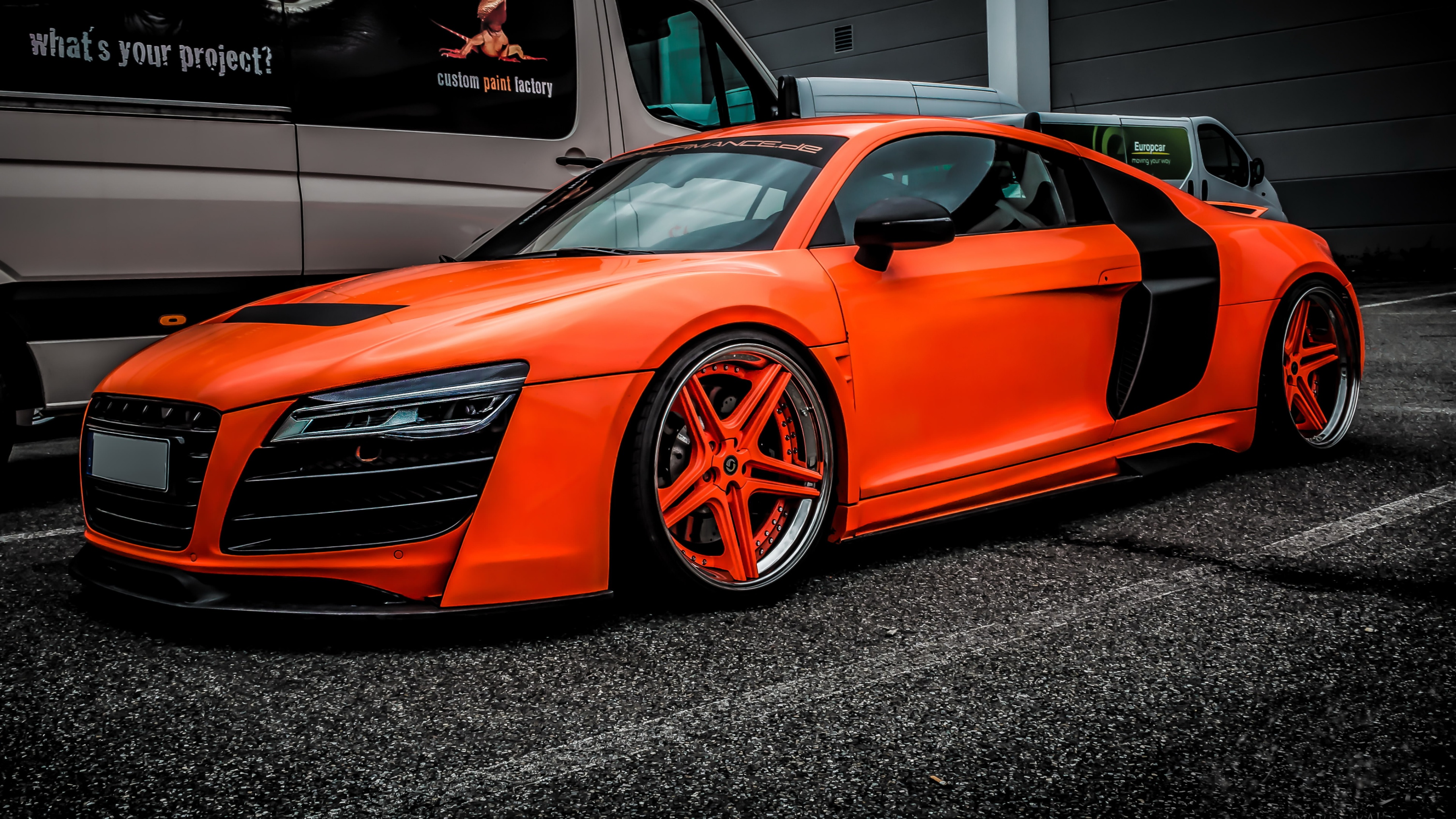Aggressive Orange Audi R8 Street Beast - backiee