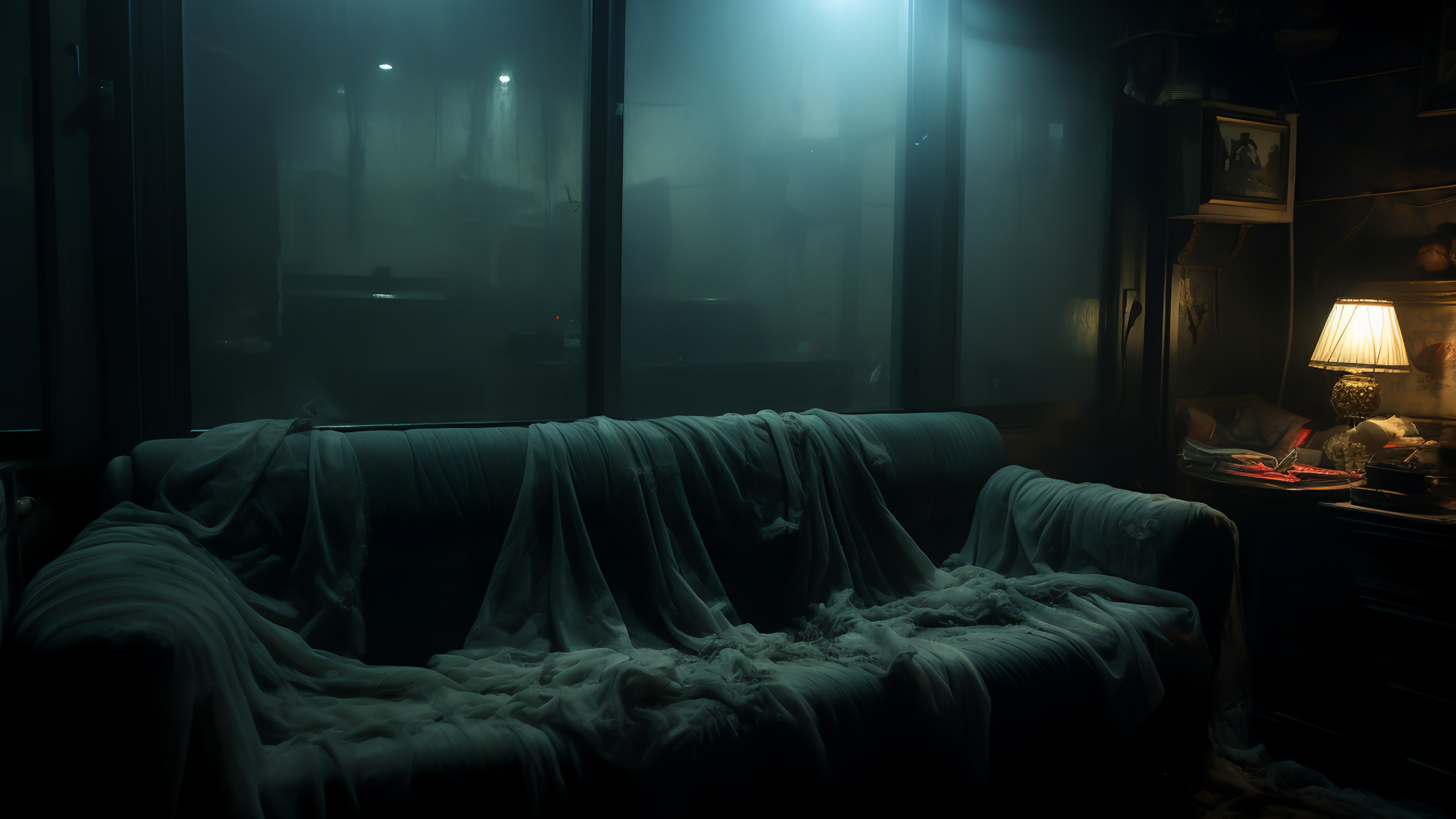 Eerie Elegance of a Dimly Lit Room - backiee