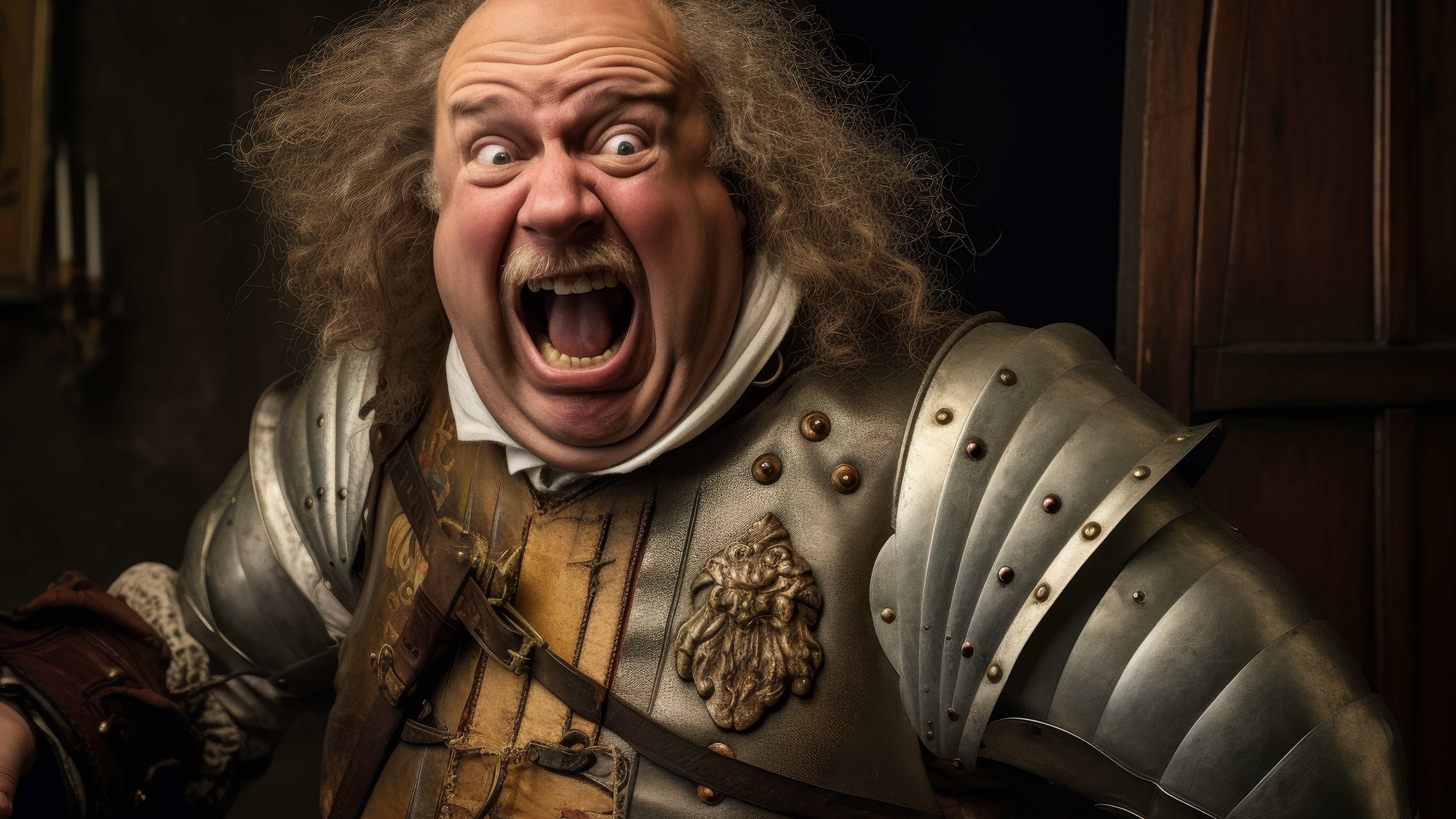 Screaming Knight of the Middle Ages in 5K Detail - backiee