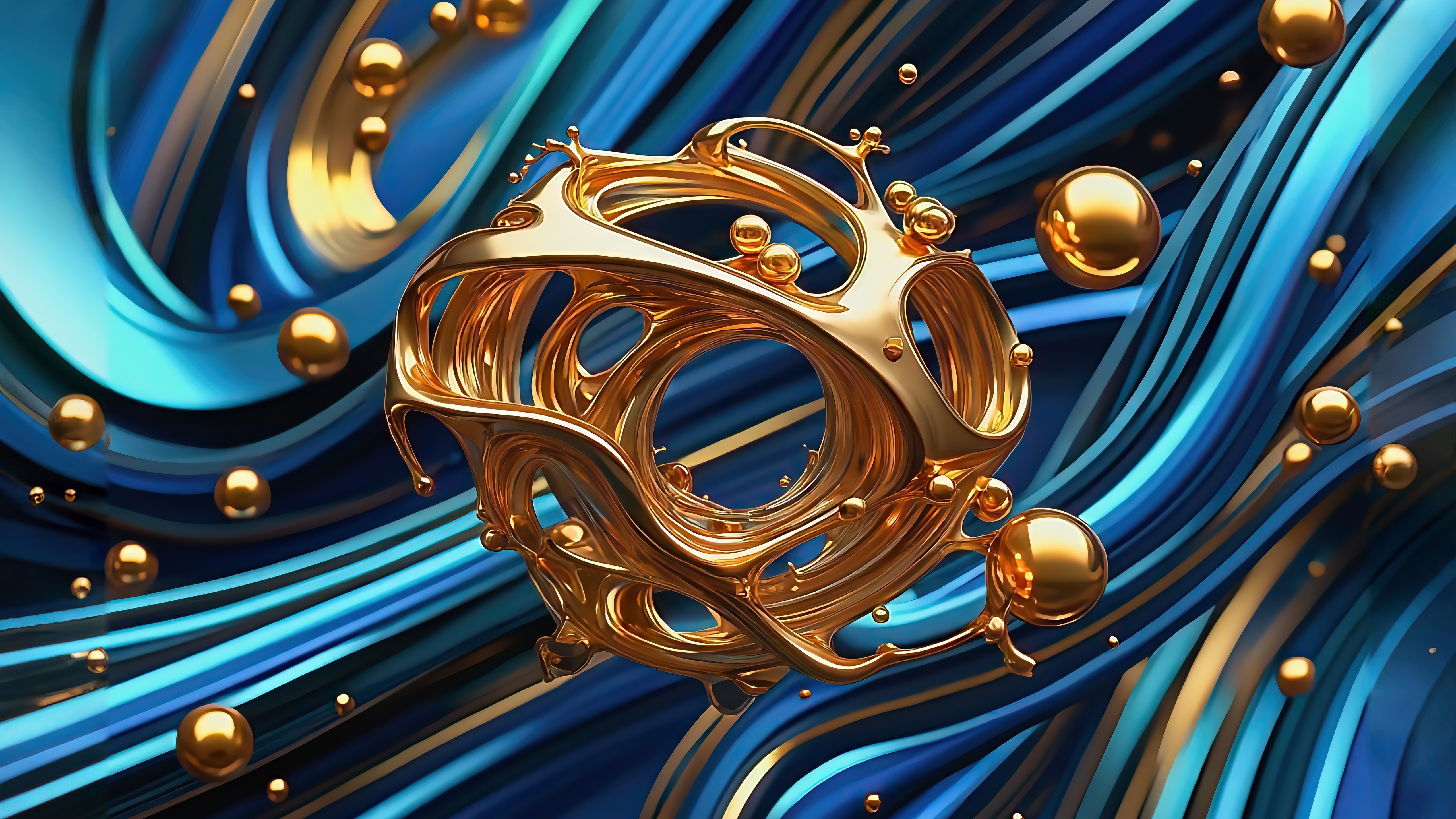 Golden Fractal Elegance in Motion - backiee