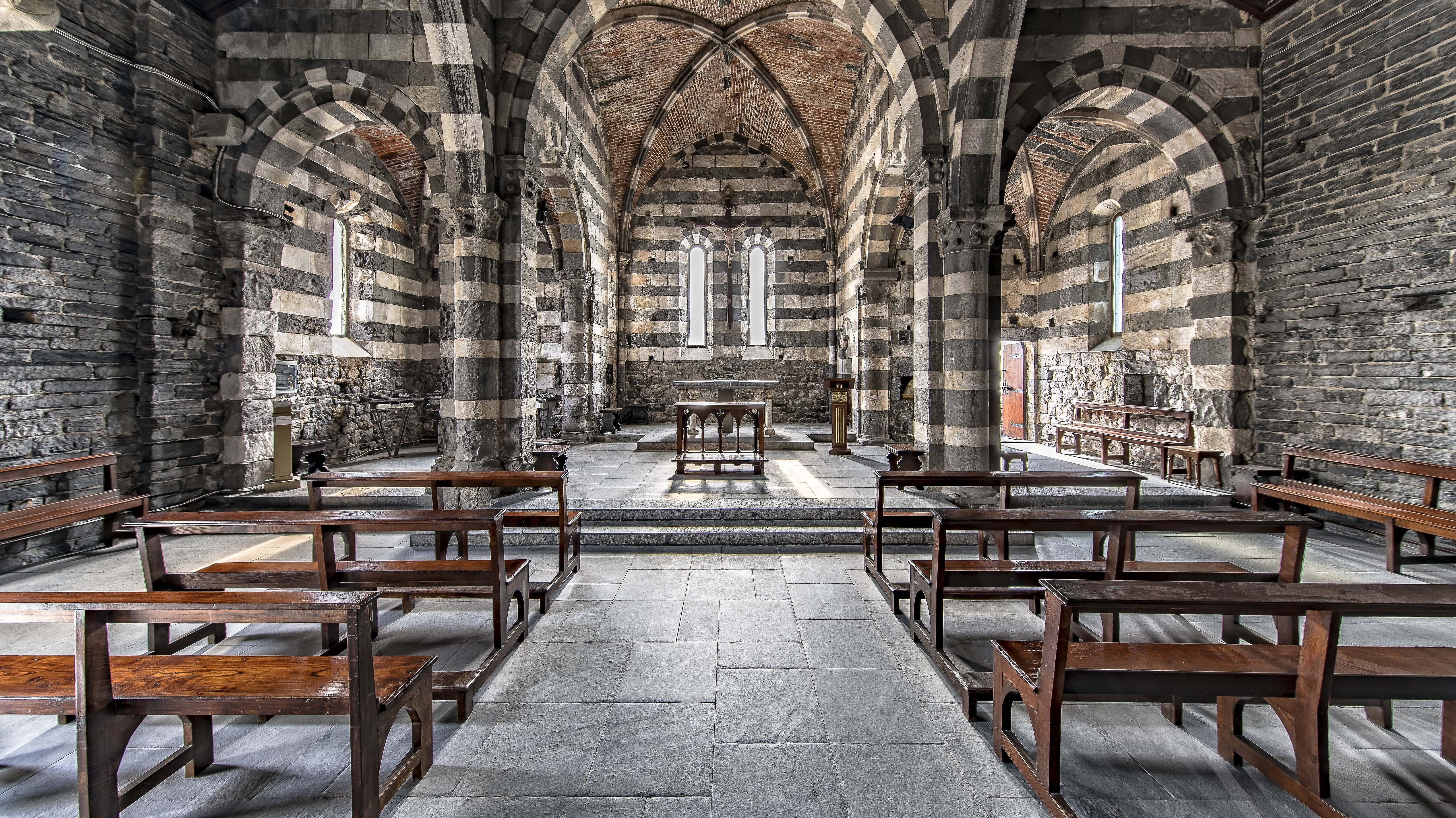 Majestic Gothic Cathedral Hall Interior in High Resolution 5k - backiee