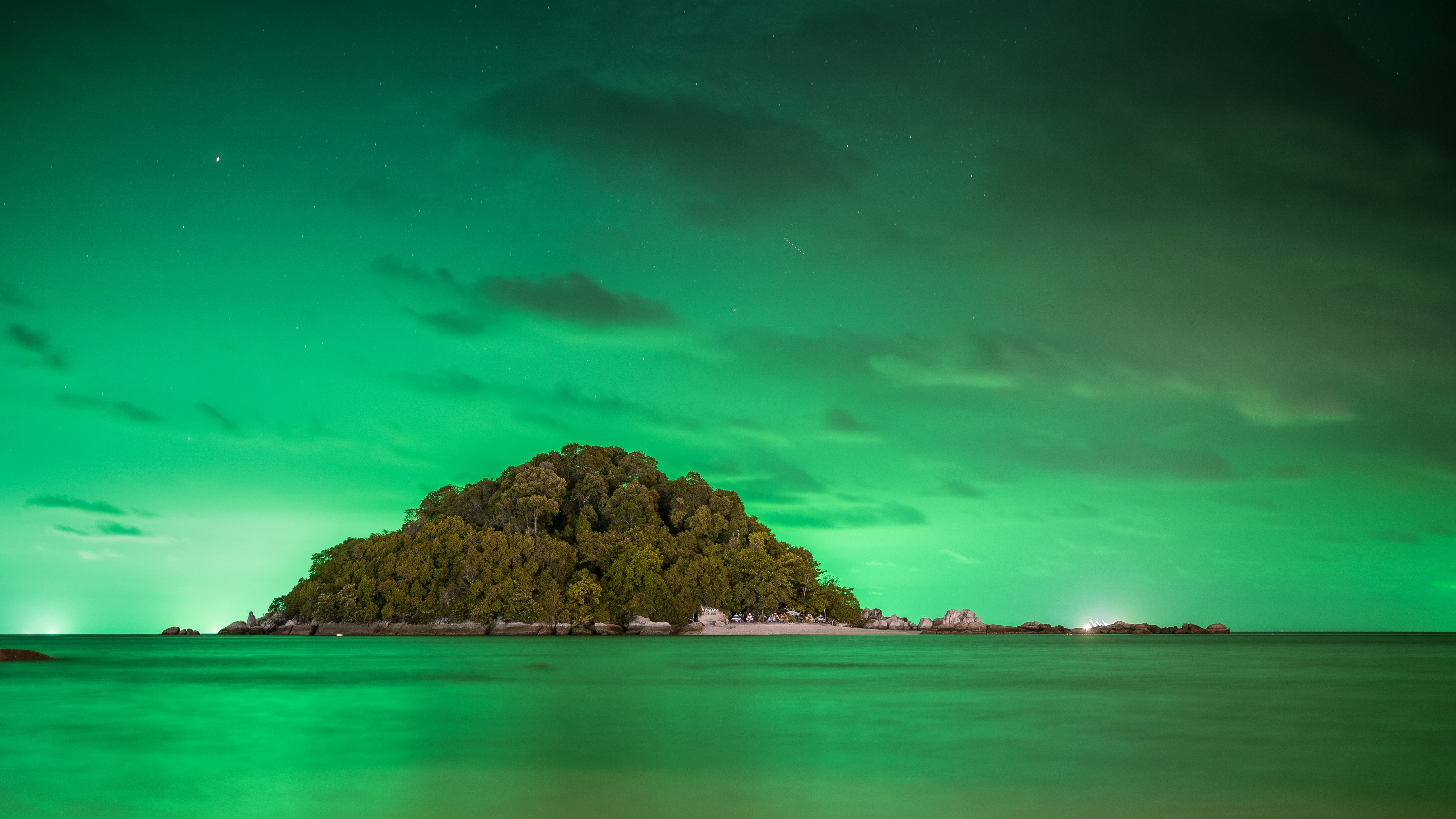 Enchanted Night at Pangkor Island's Green Sea - backiee