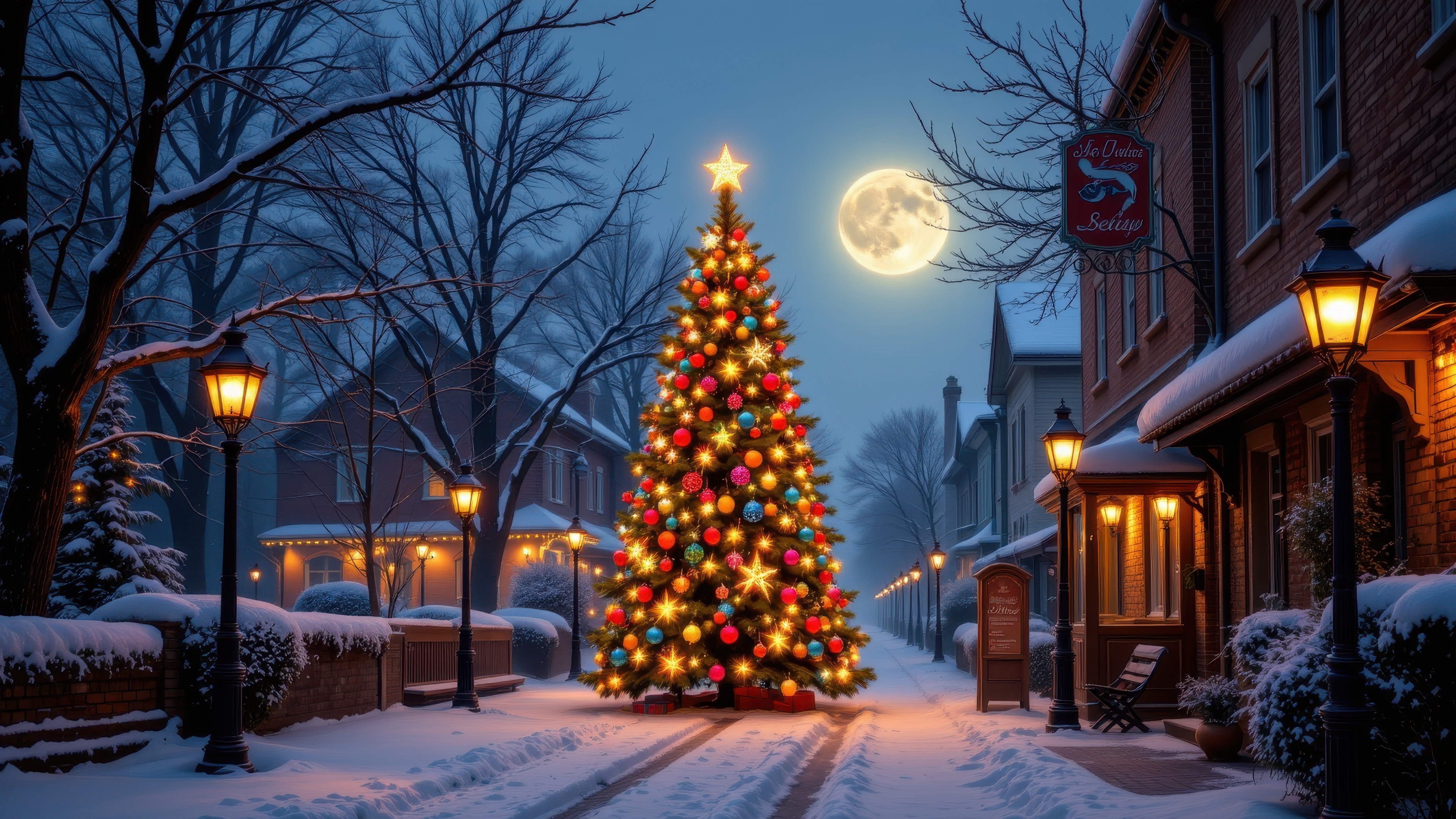 A Festive Winter Night Wonder - backiee