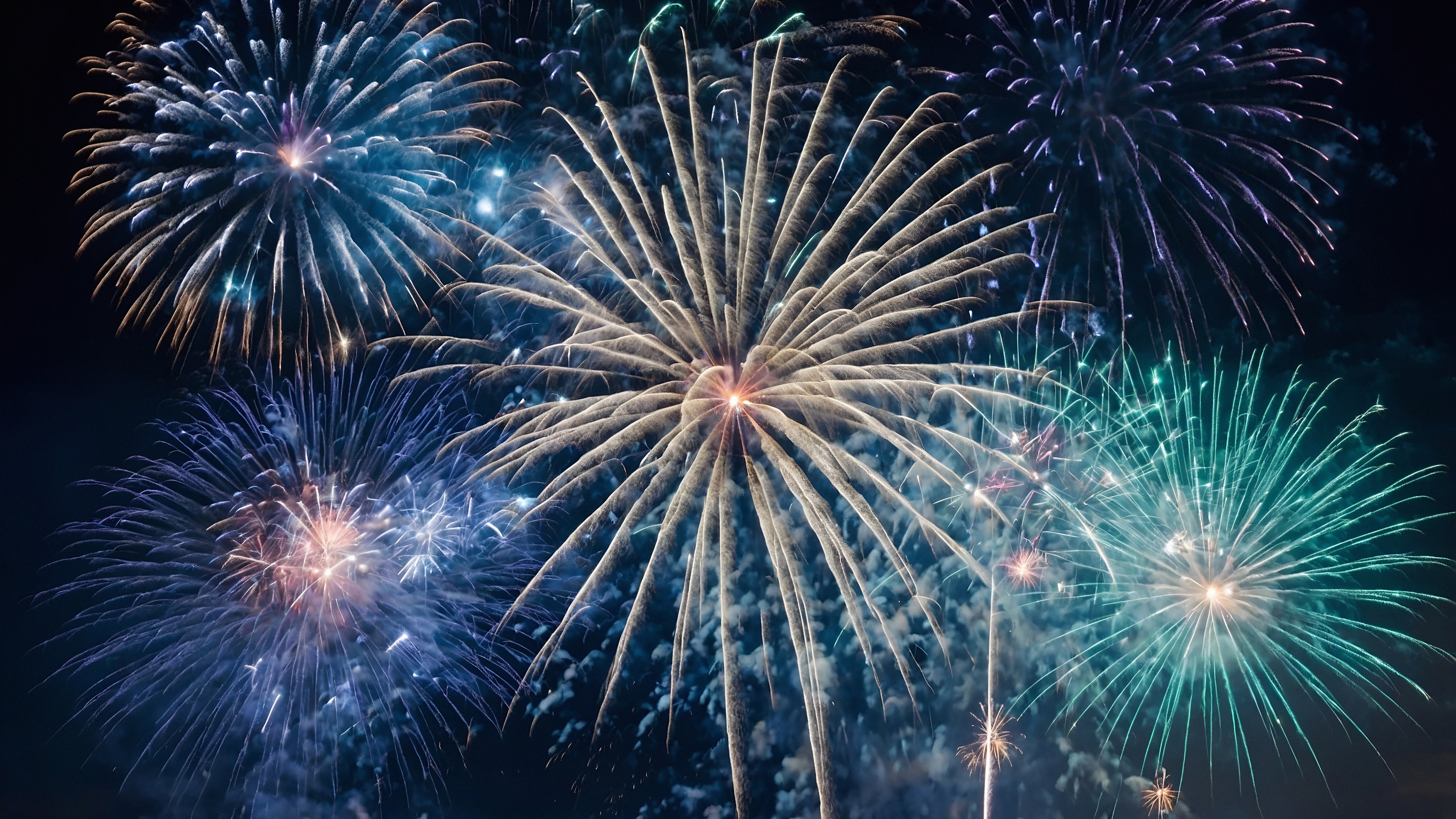 Fireworks Light Up the New Year Sky - backiee