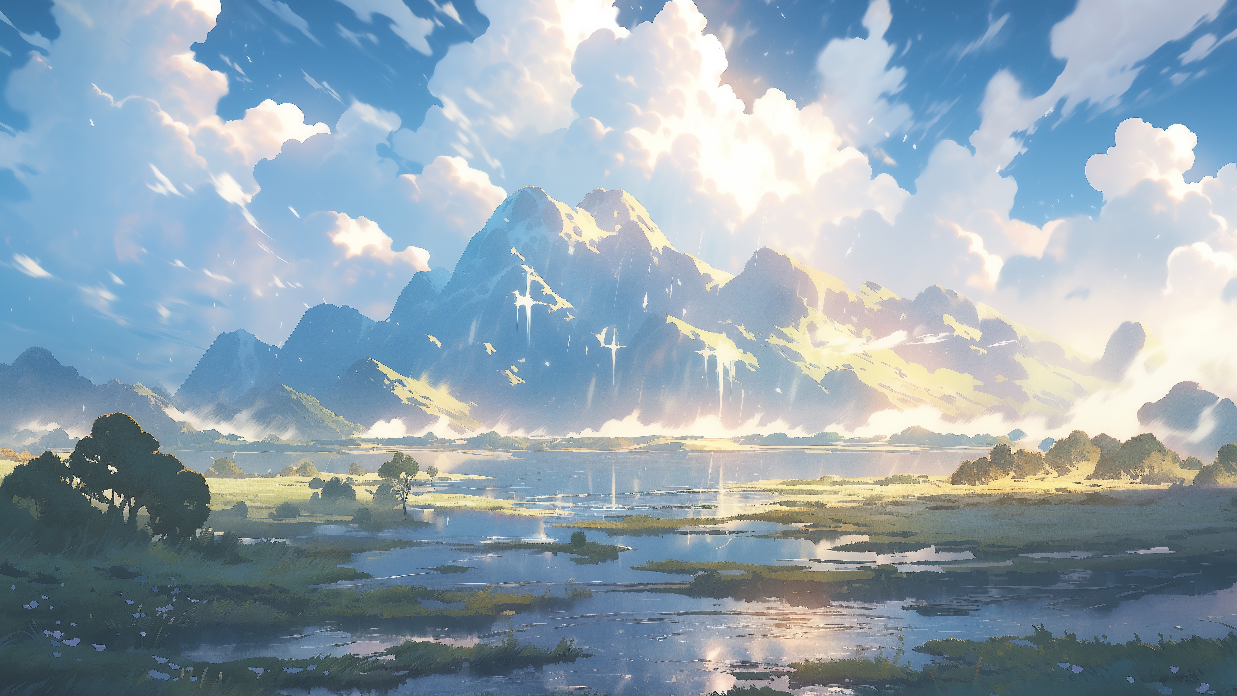 Majestic Mountain Reflections in Tranquil Waters - backiee