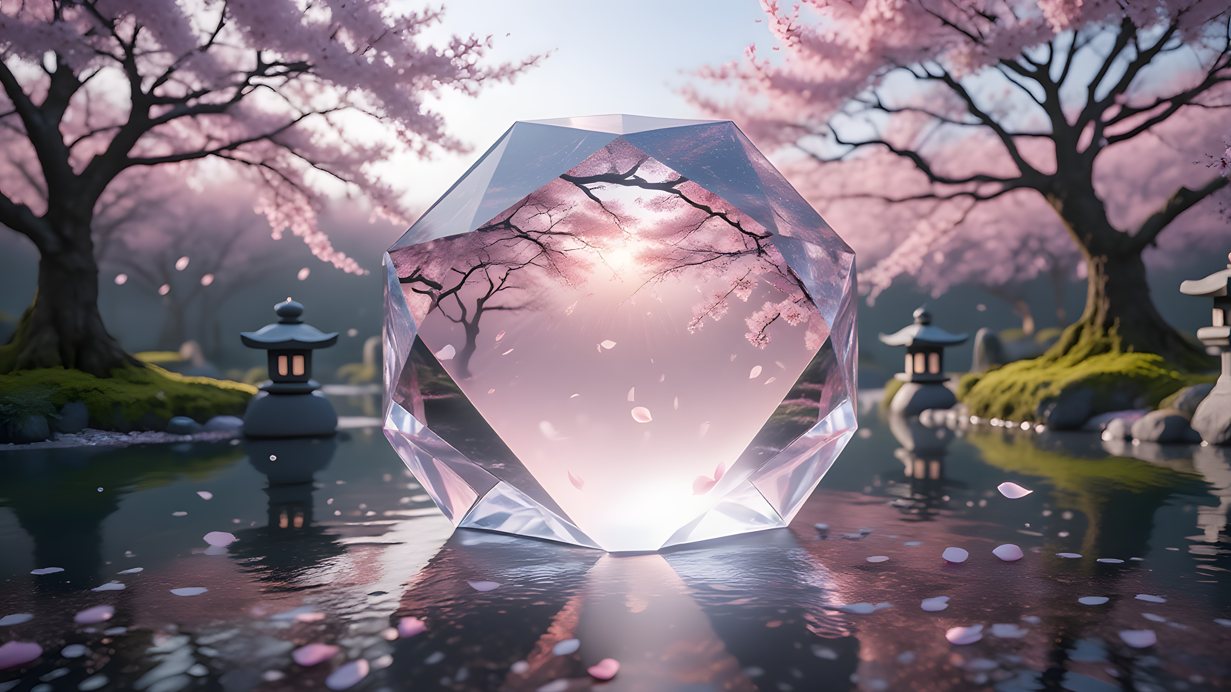 Cherry Blossum Reflections - backiee