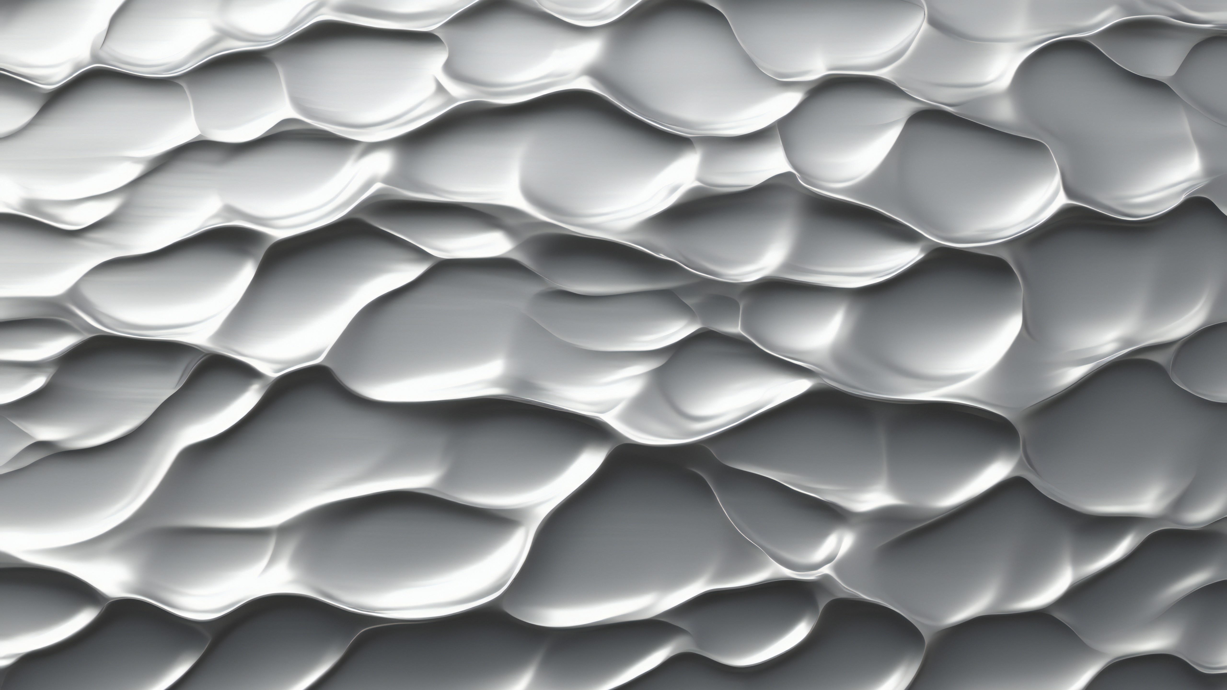 Liquid Silver Ripples on Metallic Grey Abstract Surface in 5K - backiee