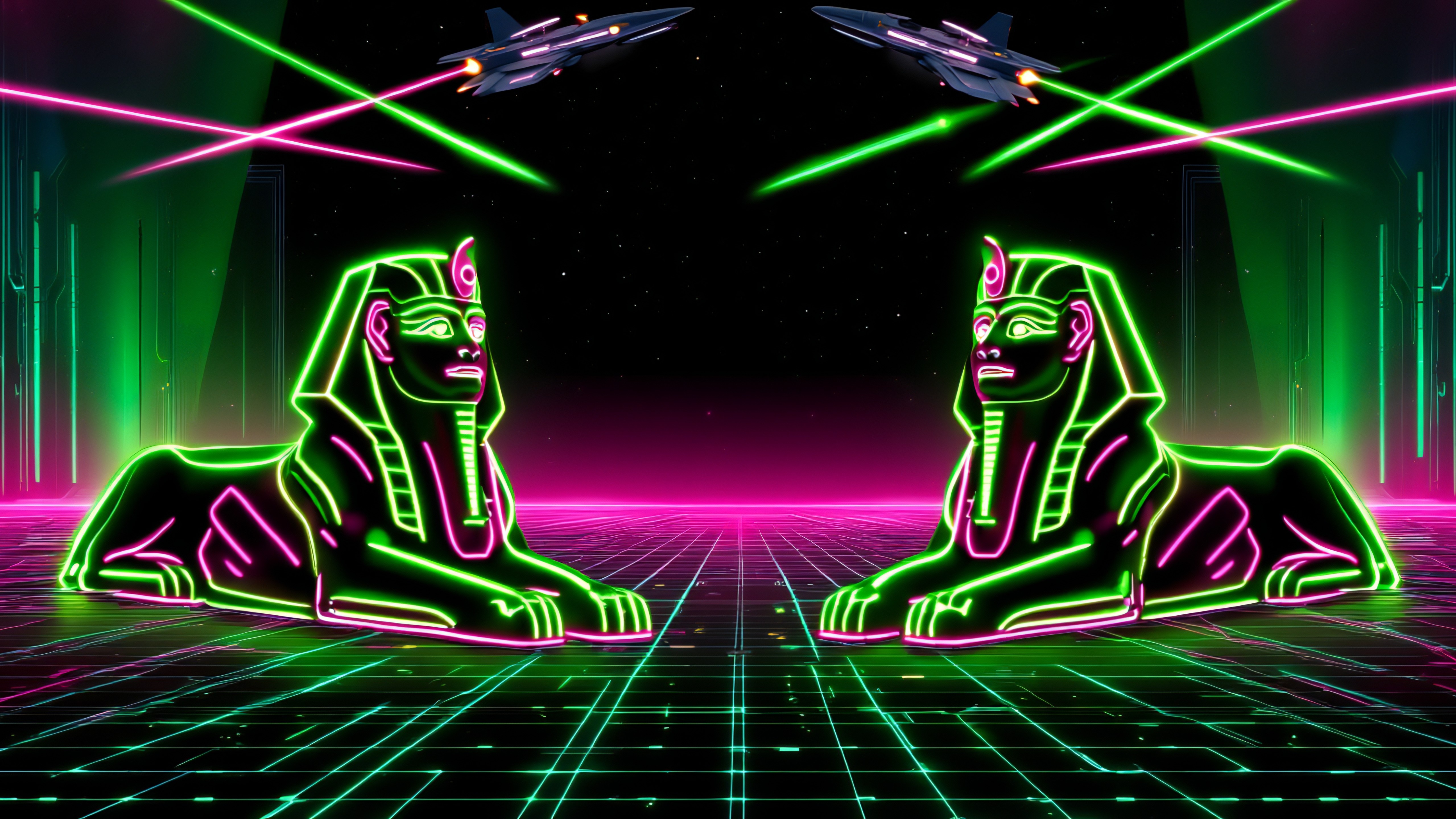 Neon Sphinx Pair - backiee