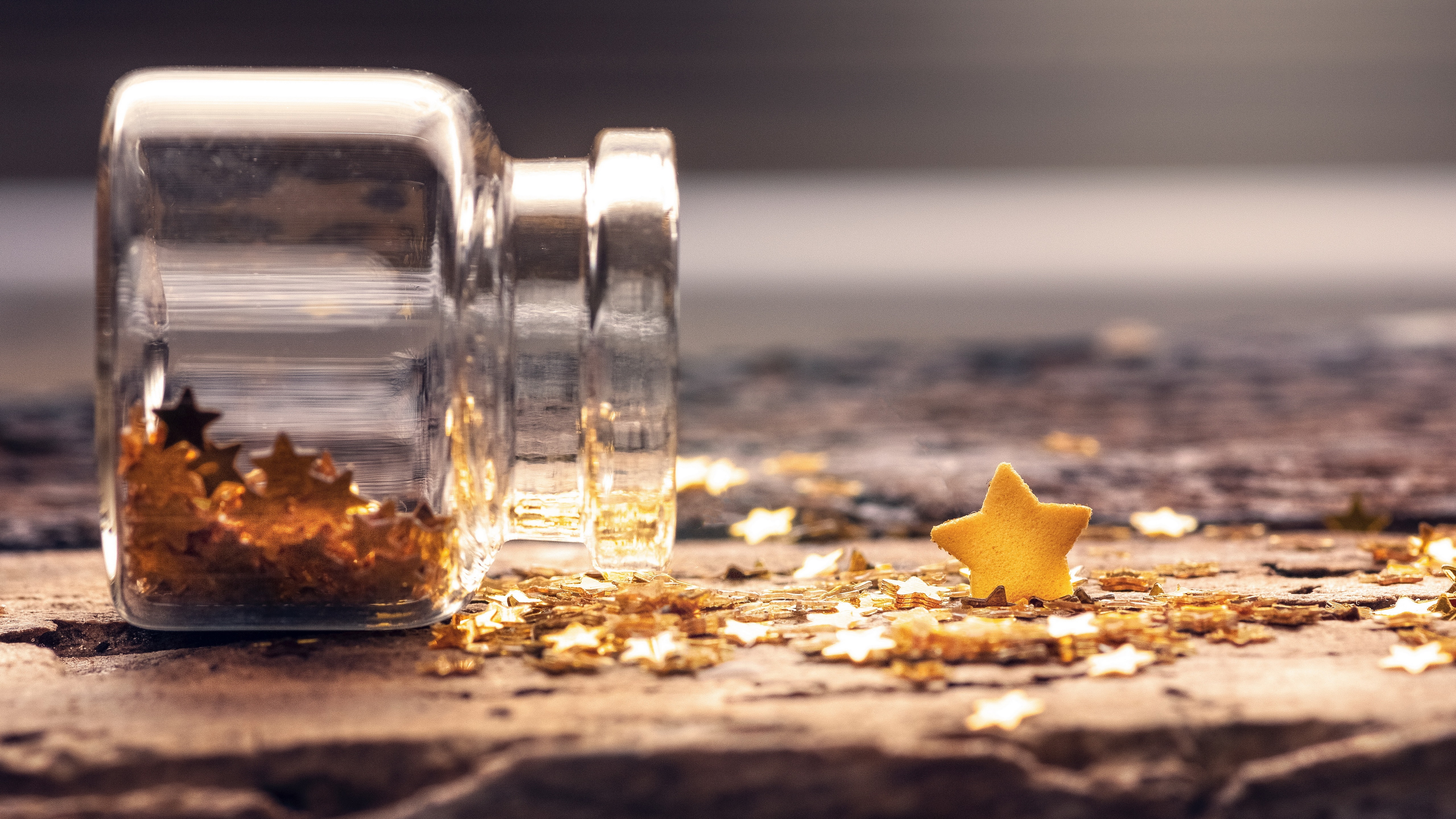 Spilled Stardust in a Mason Jar Still Life Glitter Glow - backiee