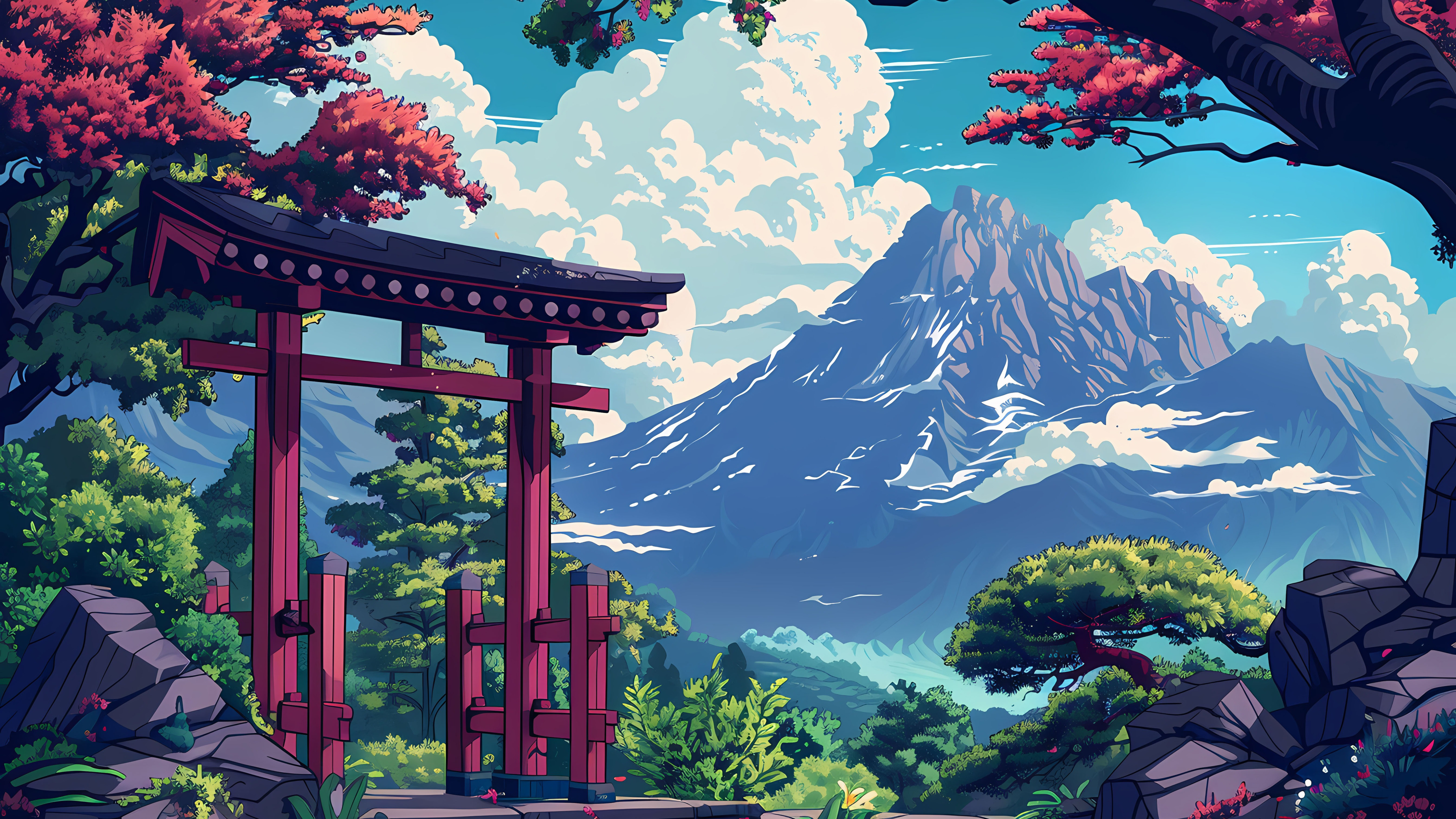 Mystic Torii Mountain Vista - backiee