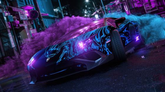 Purple Lamborghini Aventador Glow In The Dark