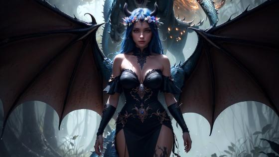 Enigmatic Demoness in Dark Fantasy Realm - backiee