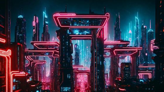 Cyberpunk city based on the ancient site of Persopolis - backiee
