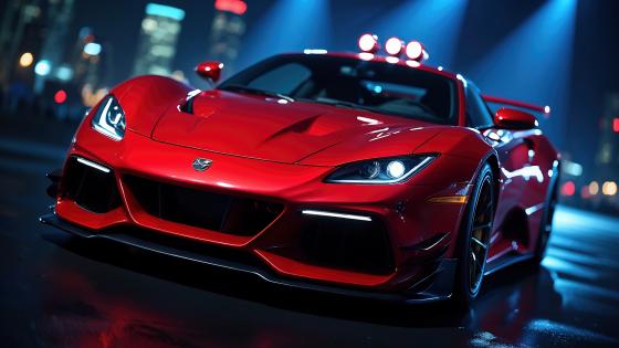 Fast Red Beauty in Motion - backiee