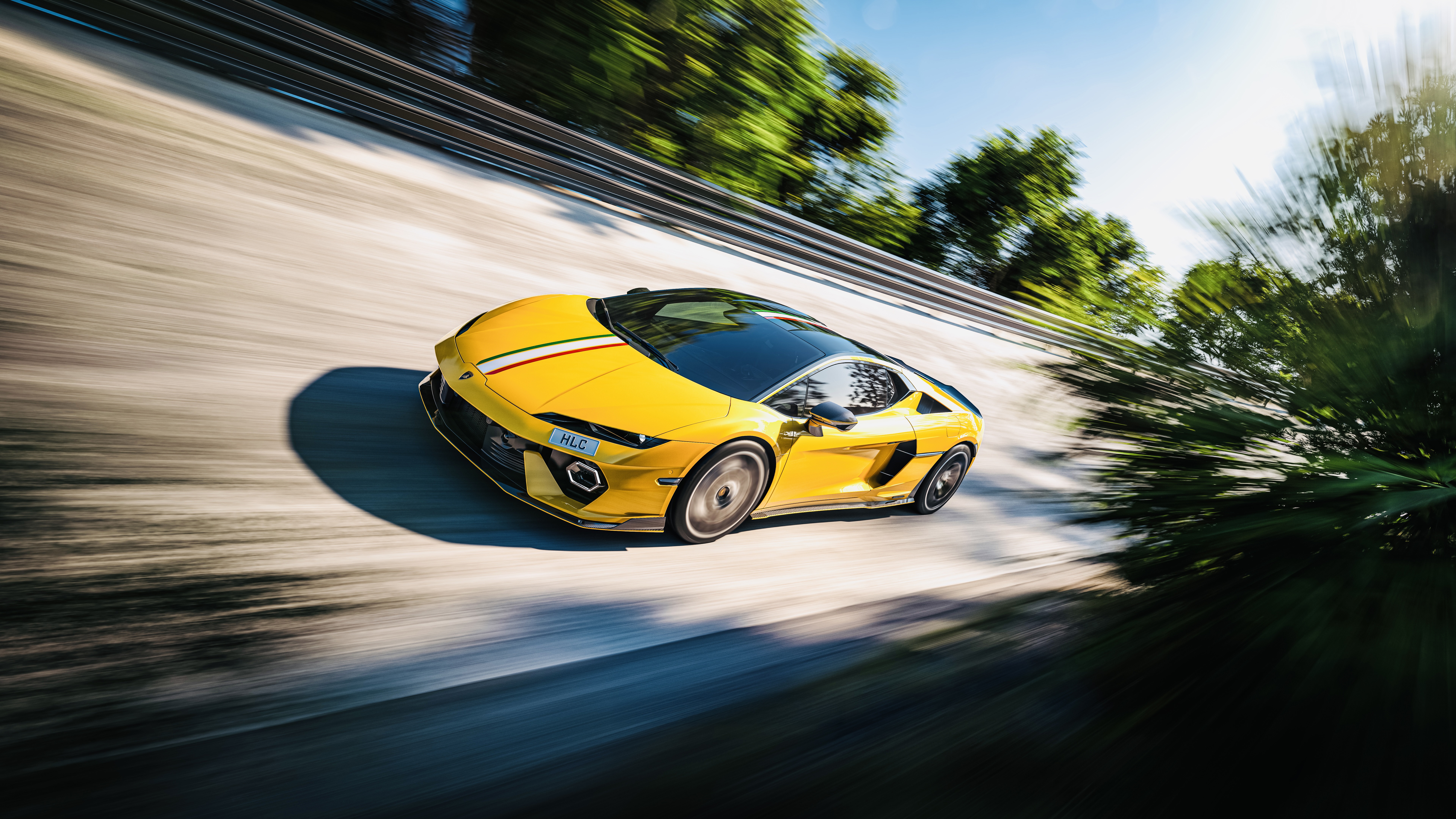 Yellow temerario Speed up in Race Track - backiee