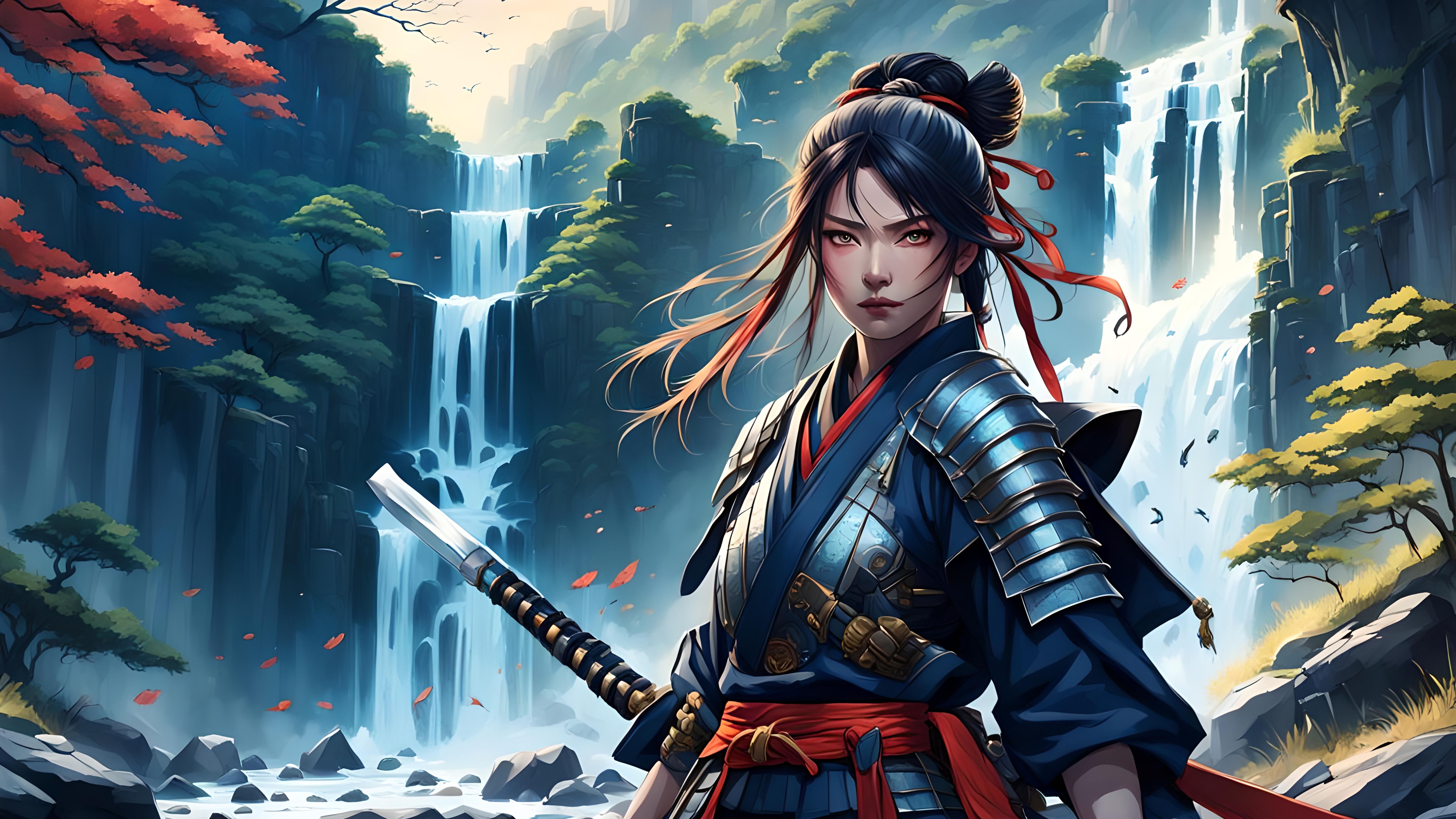 Legendary Samurai Warrior in Breathtaking Scenery - backiee