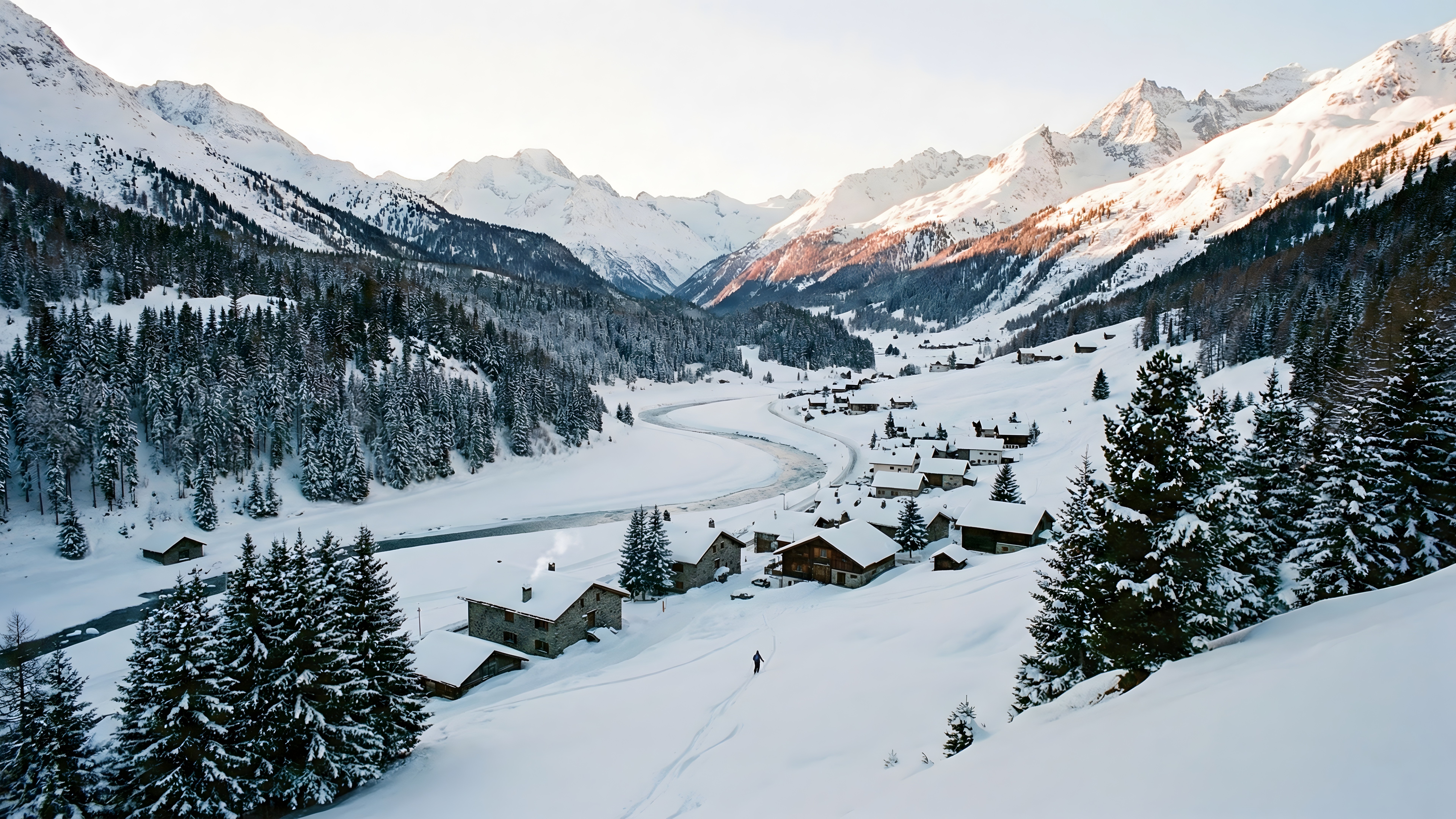 Beautiful Snowy Valley - backiee
