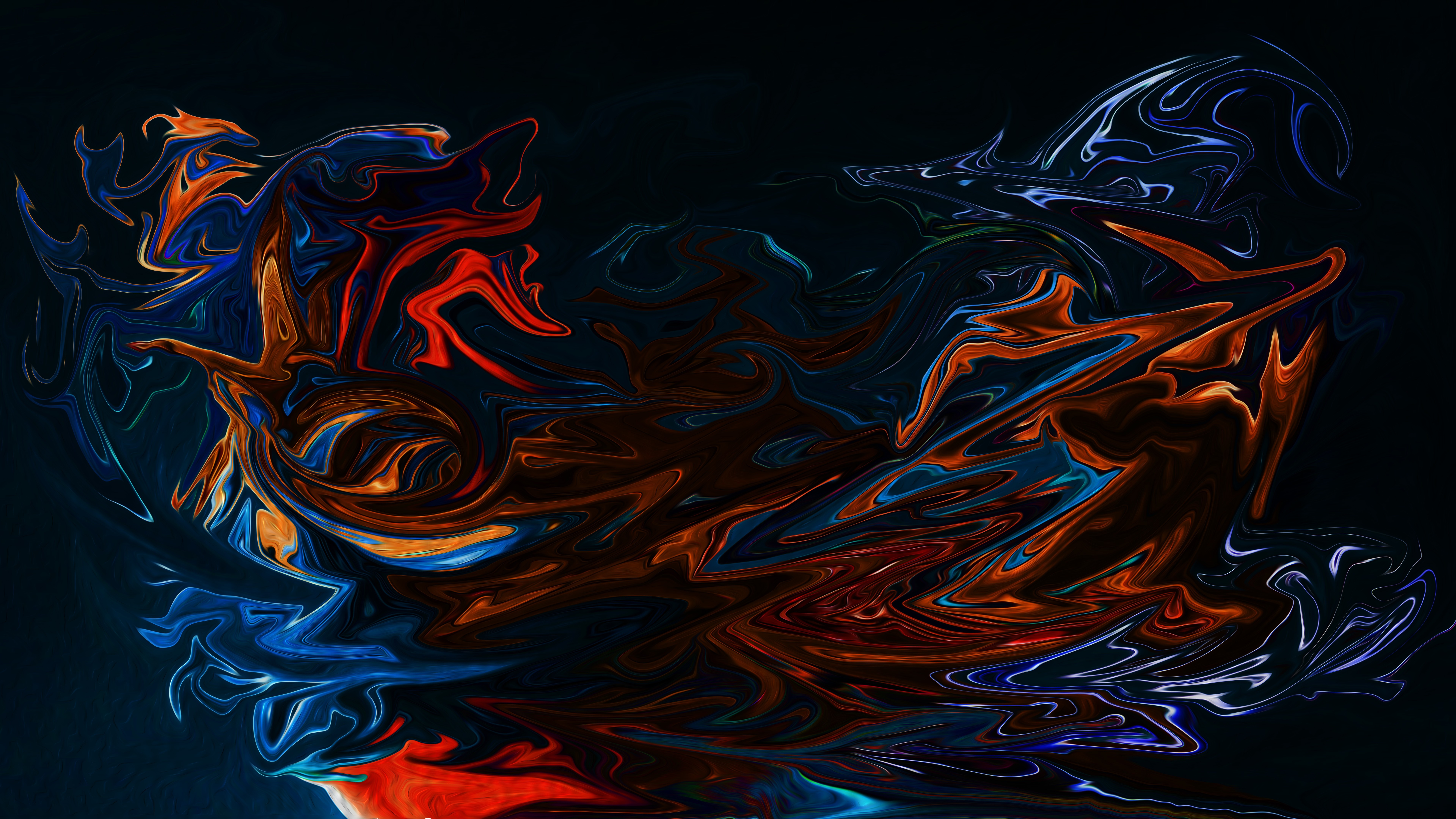 Neon Liquid Distortion Waves in Dark Futuristic Minimalism - backiee