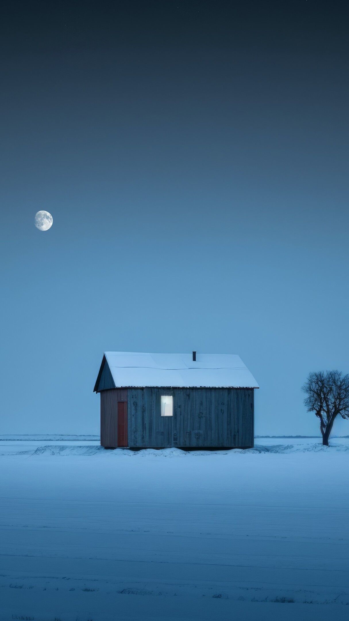 Tranquil Winter Night Landscape in 4K - backiee