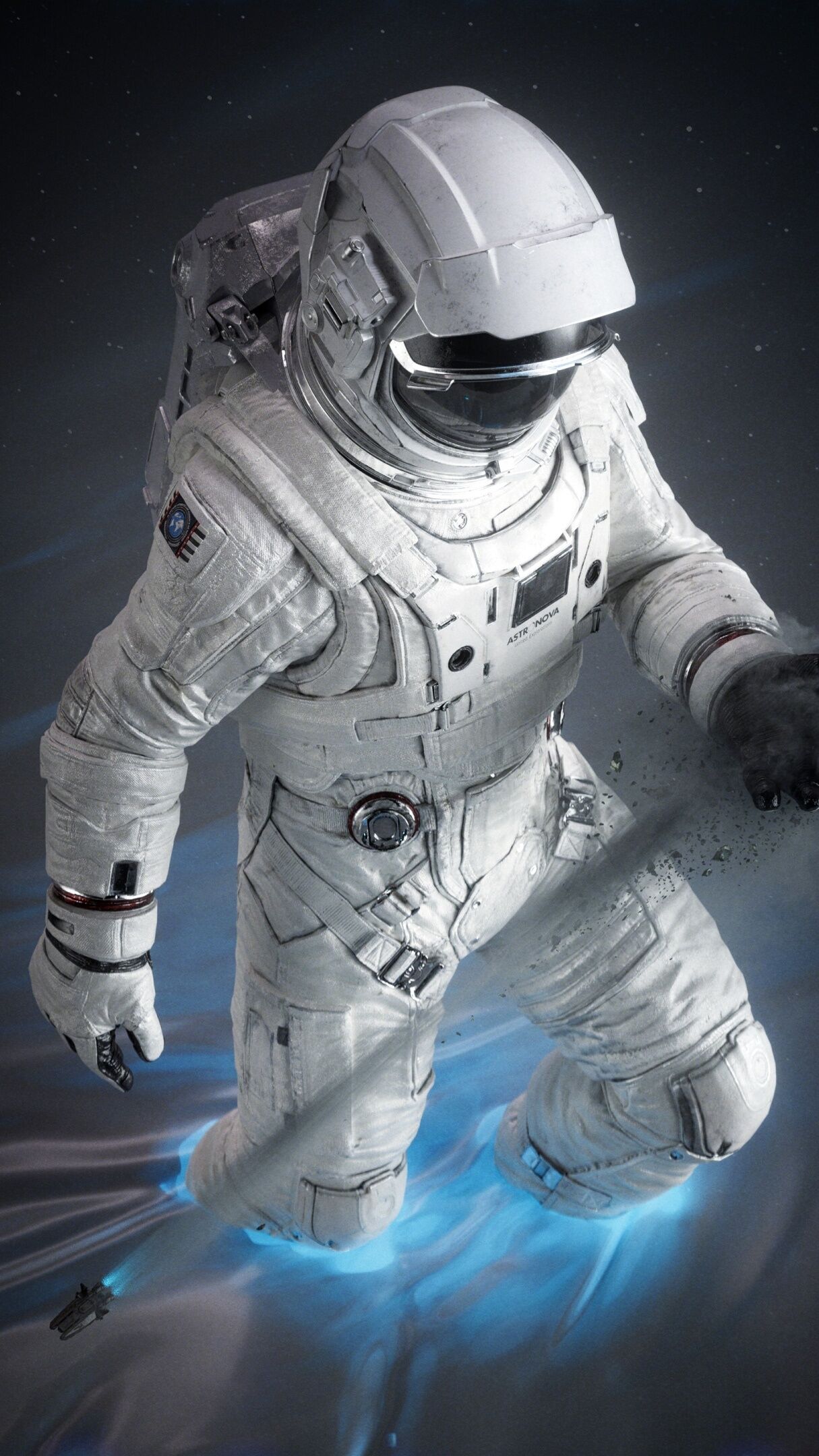 Astronaut Drifting Through the Cosmic Void - backiee