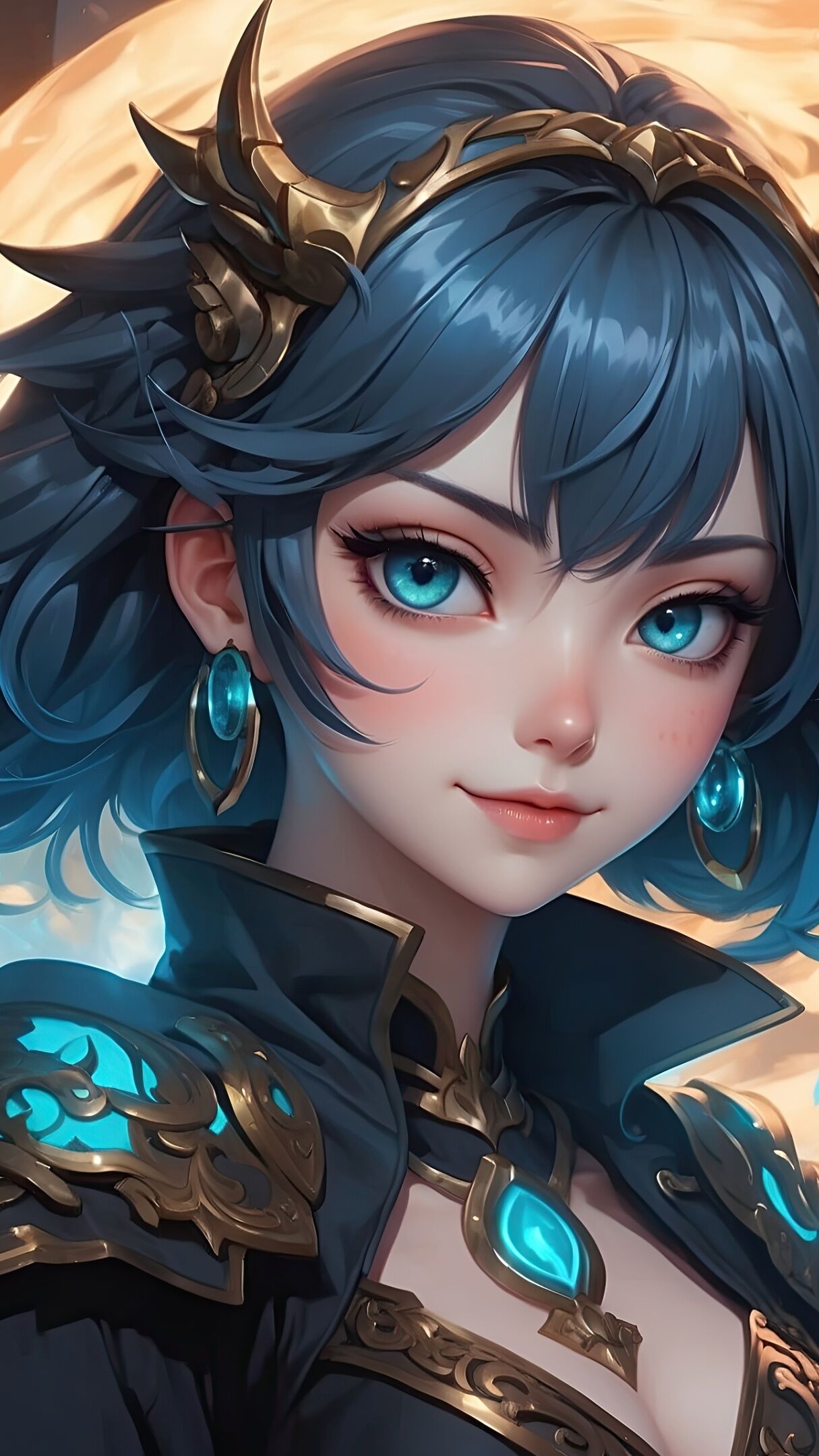 Mystical Anime Girl with Fiery Aura - backiee