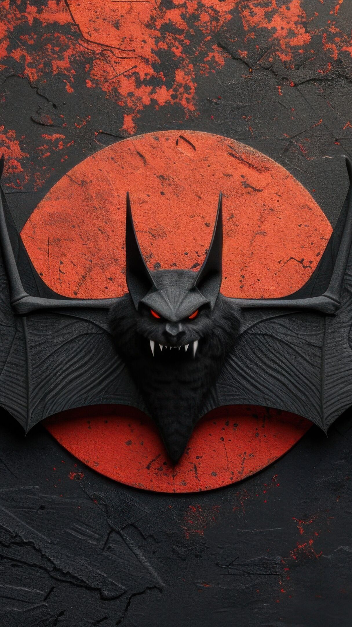 Vampire Bat in the Blood Moon Night - backiee