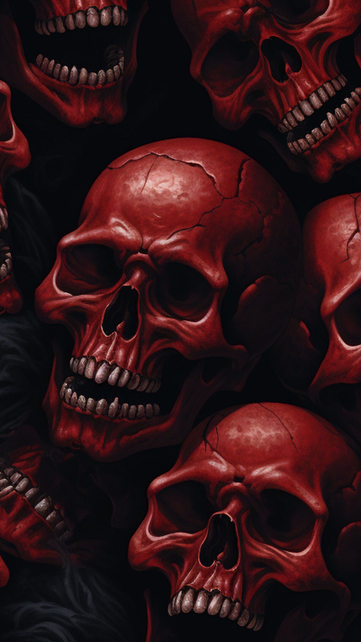 Red Skulls of Horror and Death - backiee