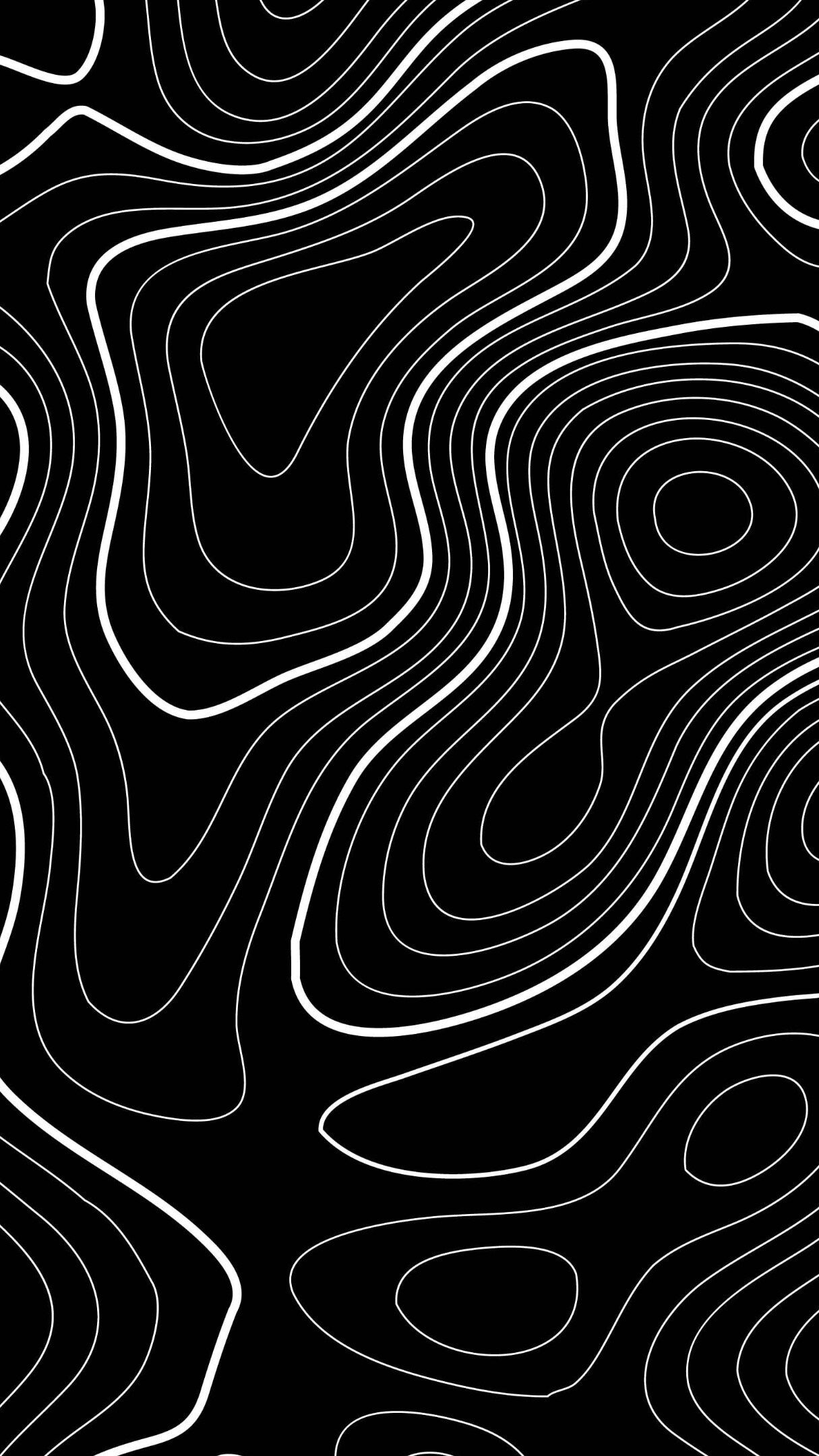 Topographic Waves in Monochrome Elegance - backiee
