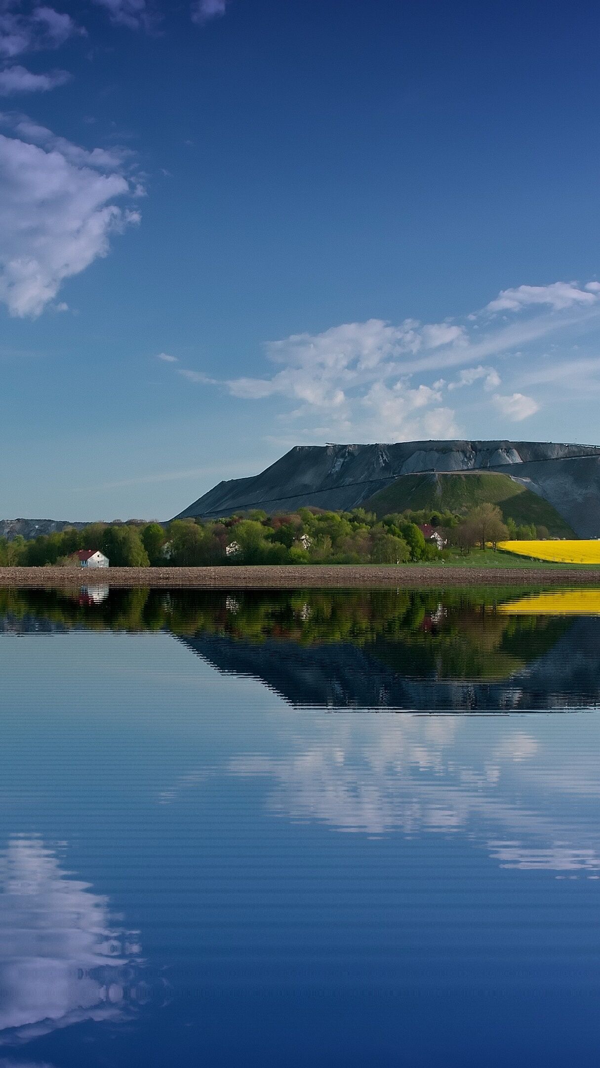 Potassium Salt Mine and Wind Turbine Reflection - backiee