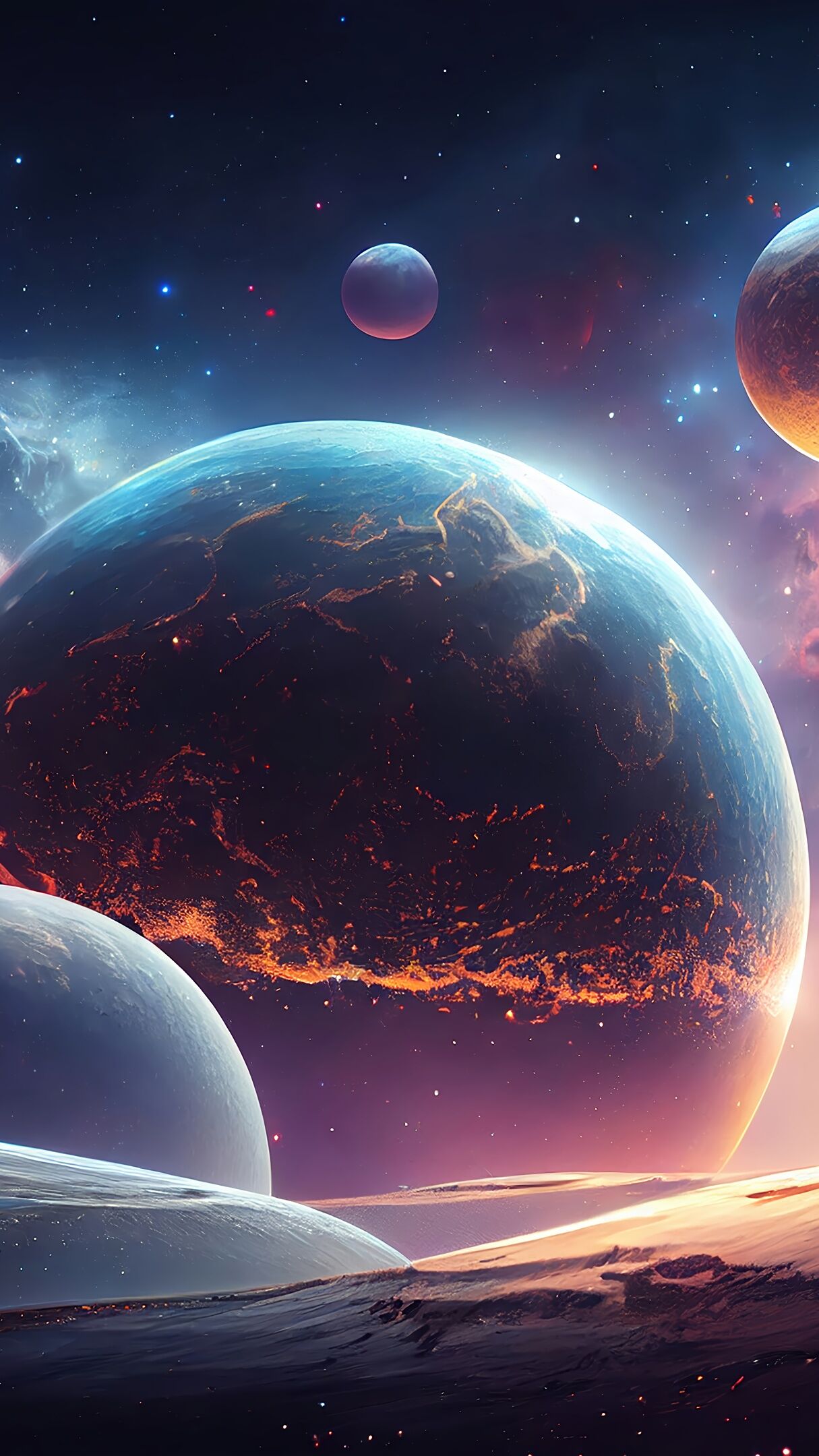 Galactic Harmony An AI-Crafted Cosmic Scene - backiee