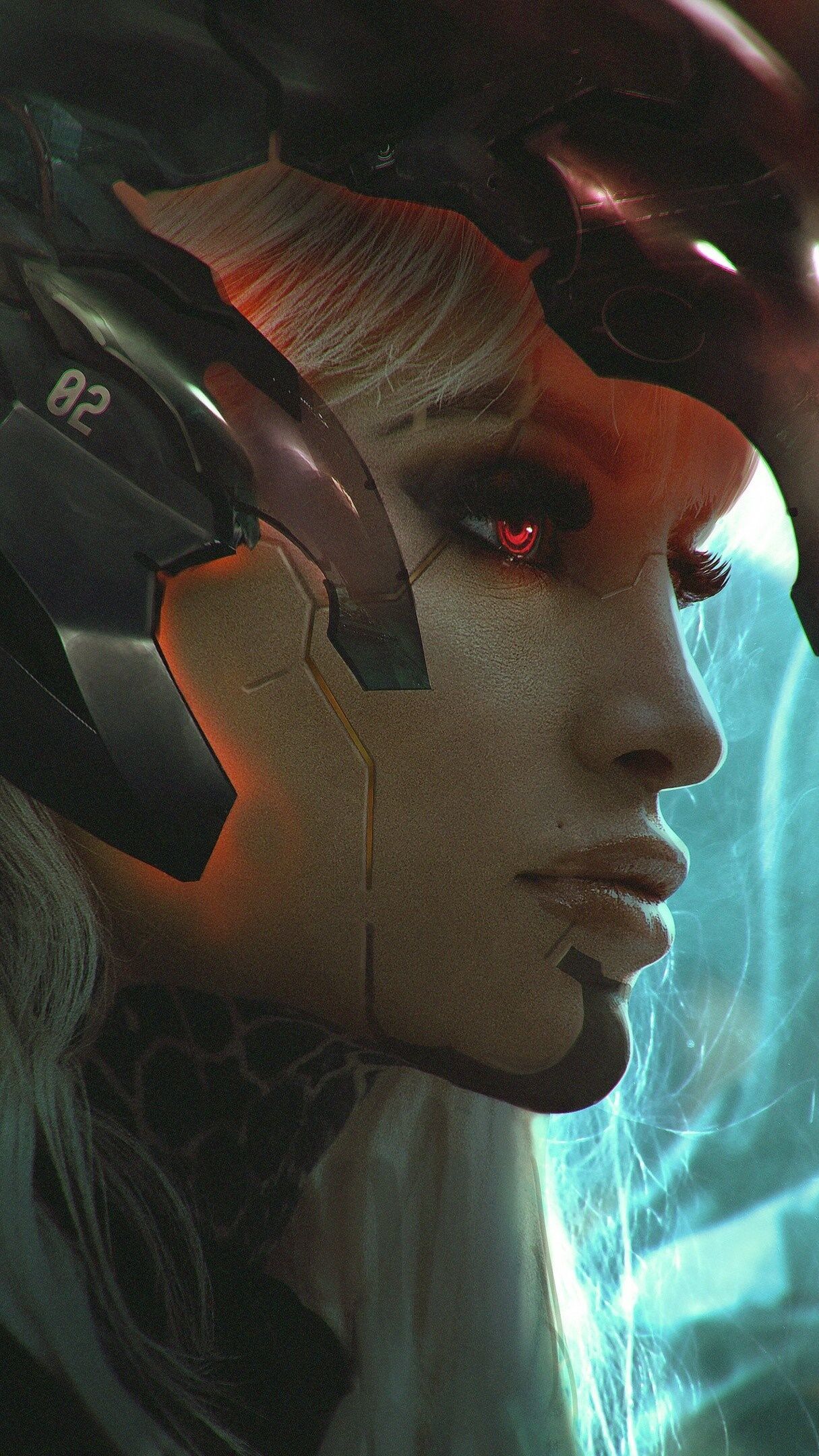 Cyborg Sentinel of the Neon Realm - backiee