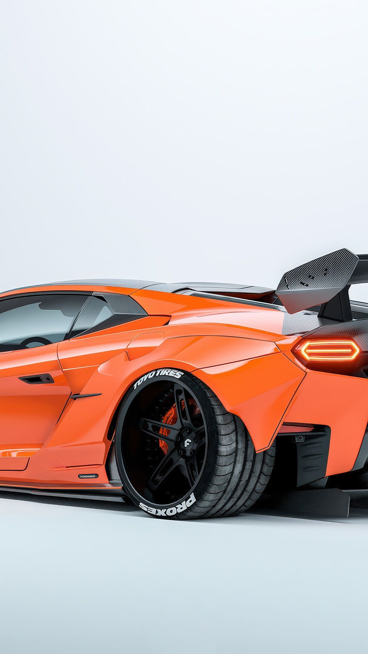 Dynamic Orange Speed Machine on White Canvas - backiee