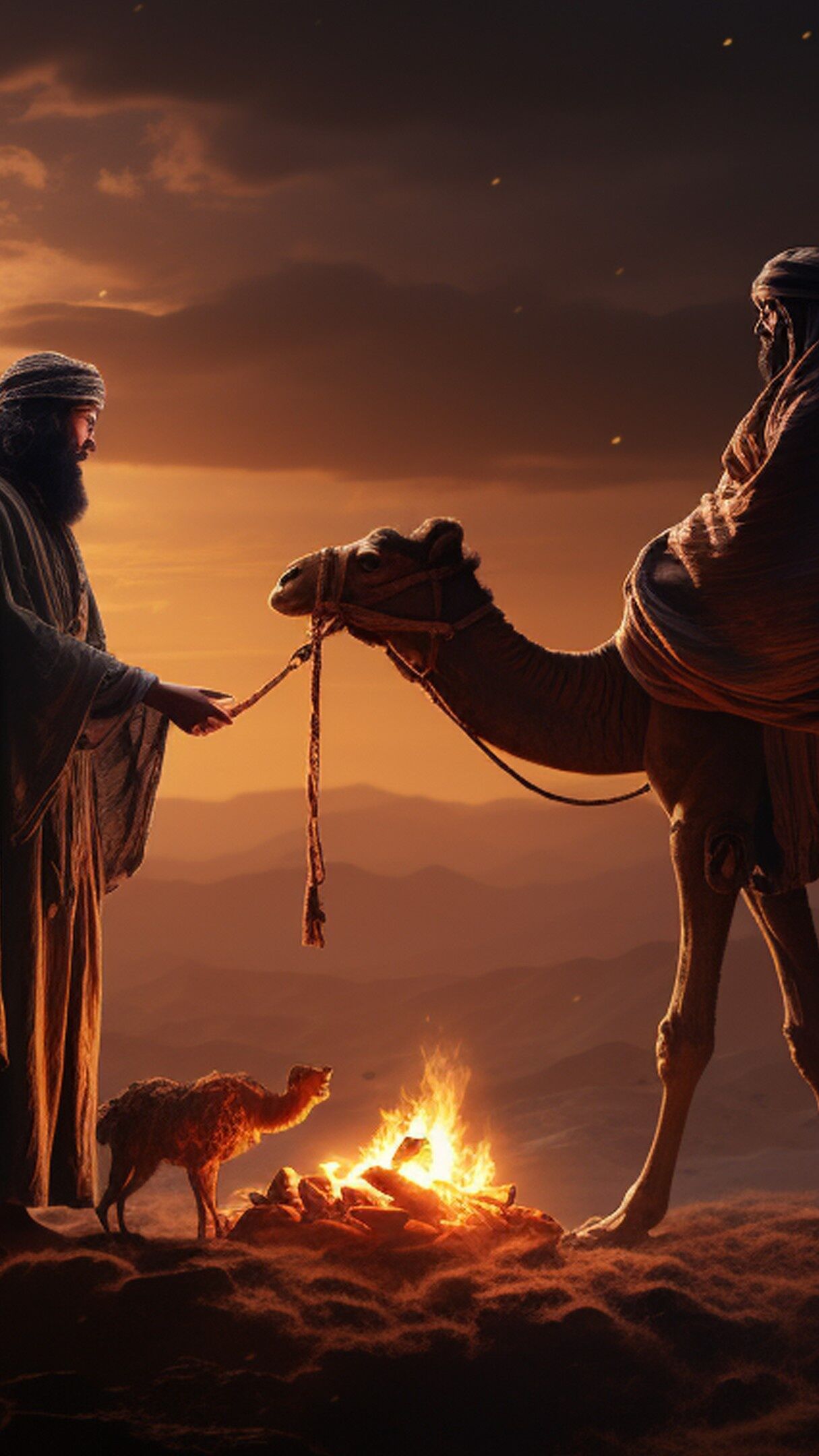 Bethlehem Scene Under a Desert Sky - backiee