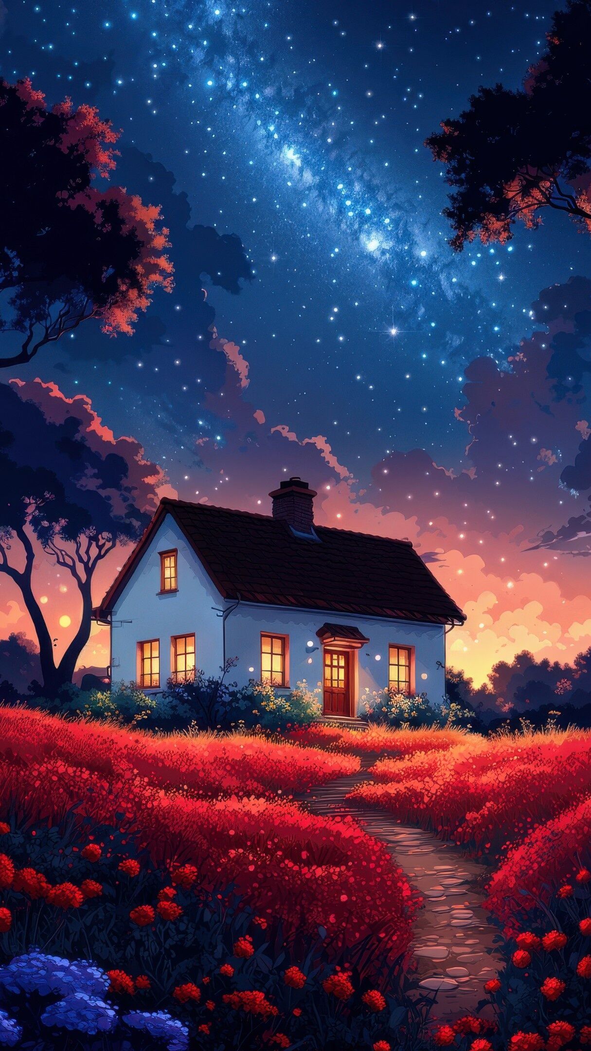 Starry Night Dreamscape Cottage - backiee