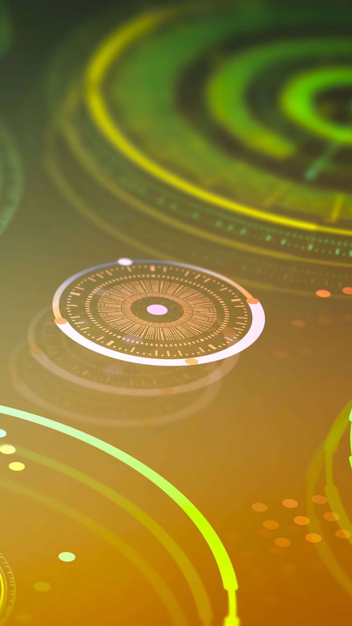 Neon Holographic Interface Rings for Augmented Reality in 4K - backiee