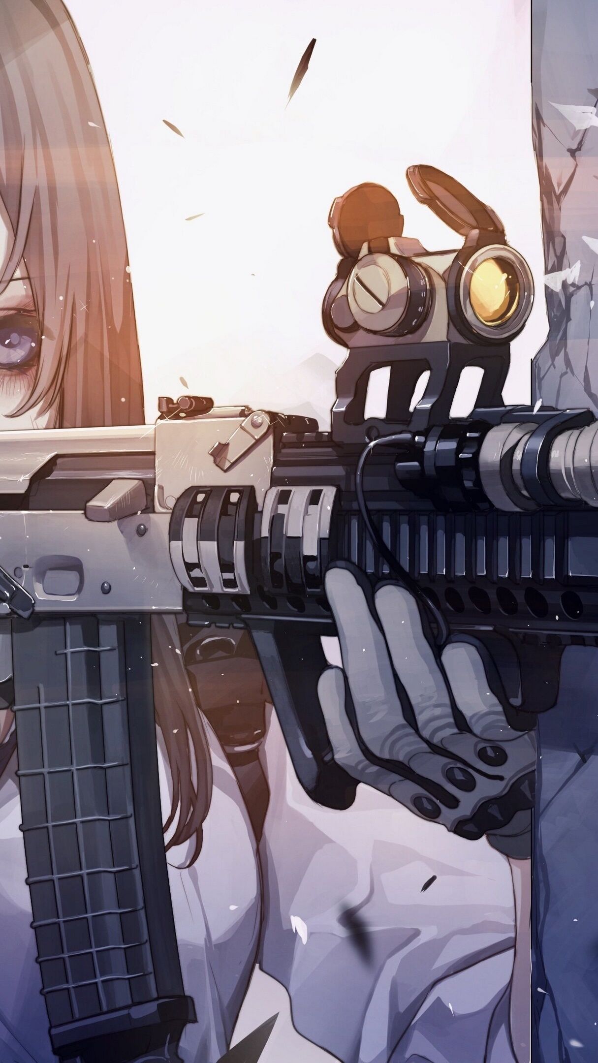 Silent Winter Scope Anime Sniper Girl Locked on Target in 4K - backiee