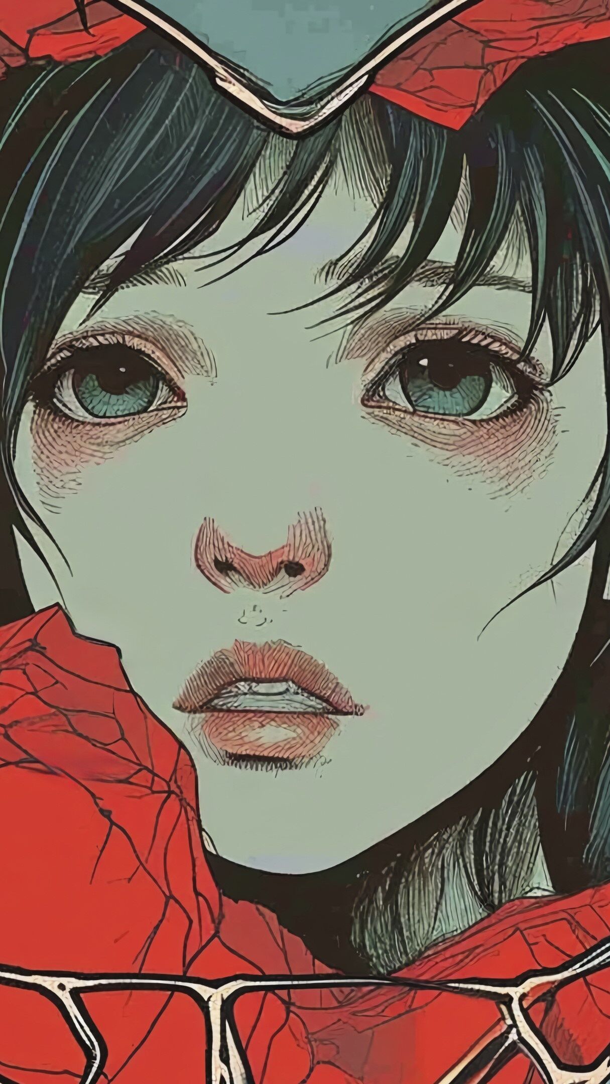Shattered Heart Halo Around a Tearful Anime Girl in 4K - backiee