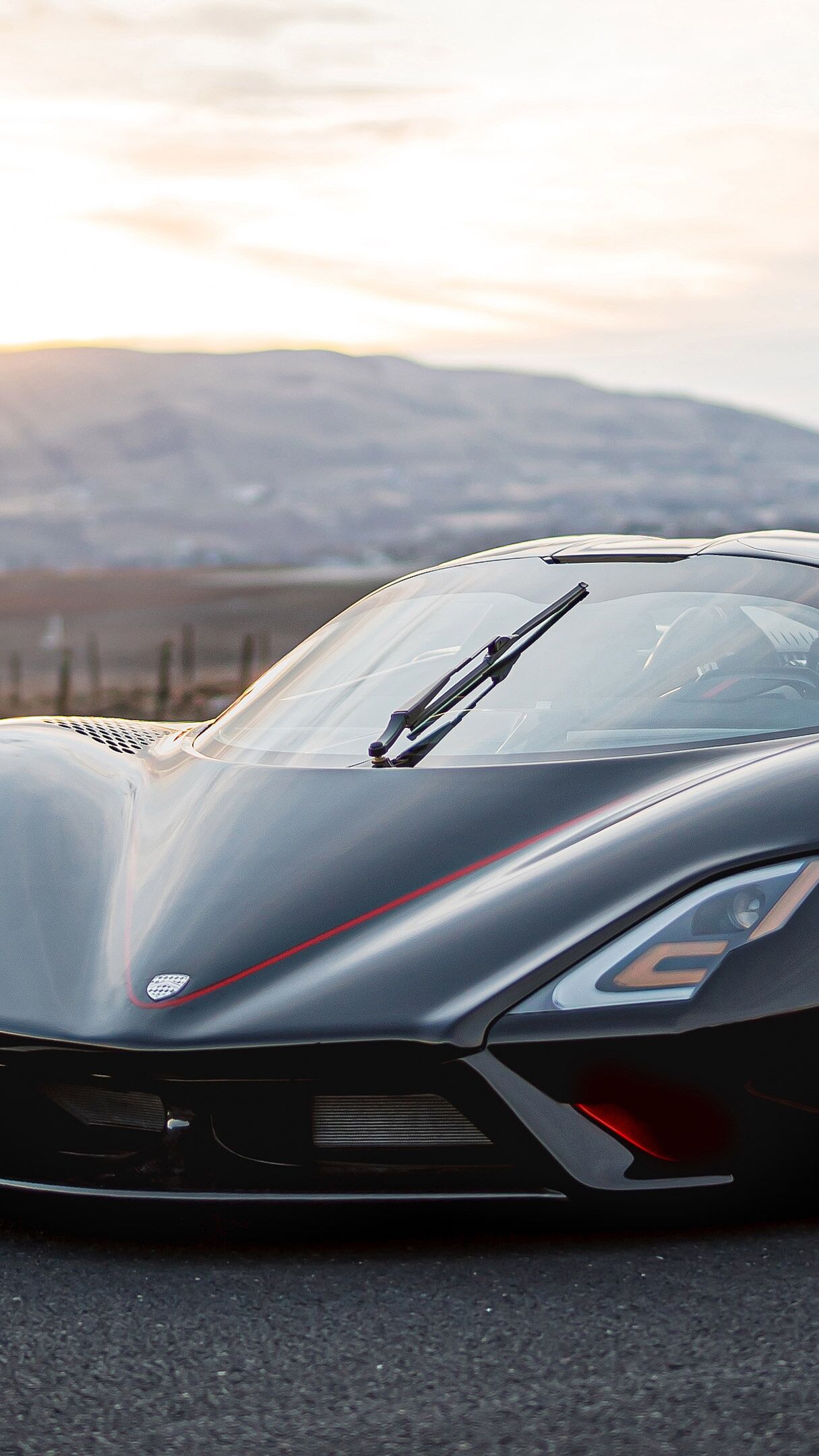 SSC Tuatara Hypercar Poised for a Sunset Road Sprint in 4K - backiee