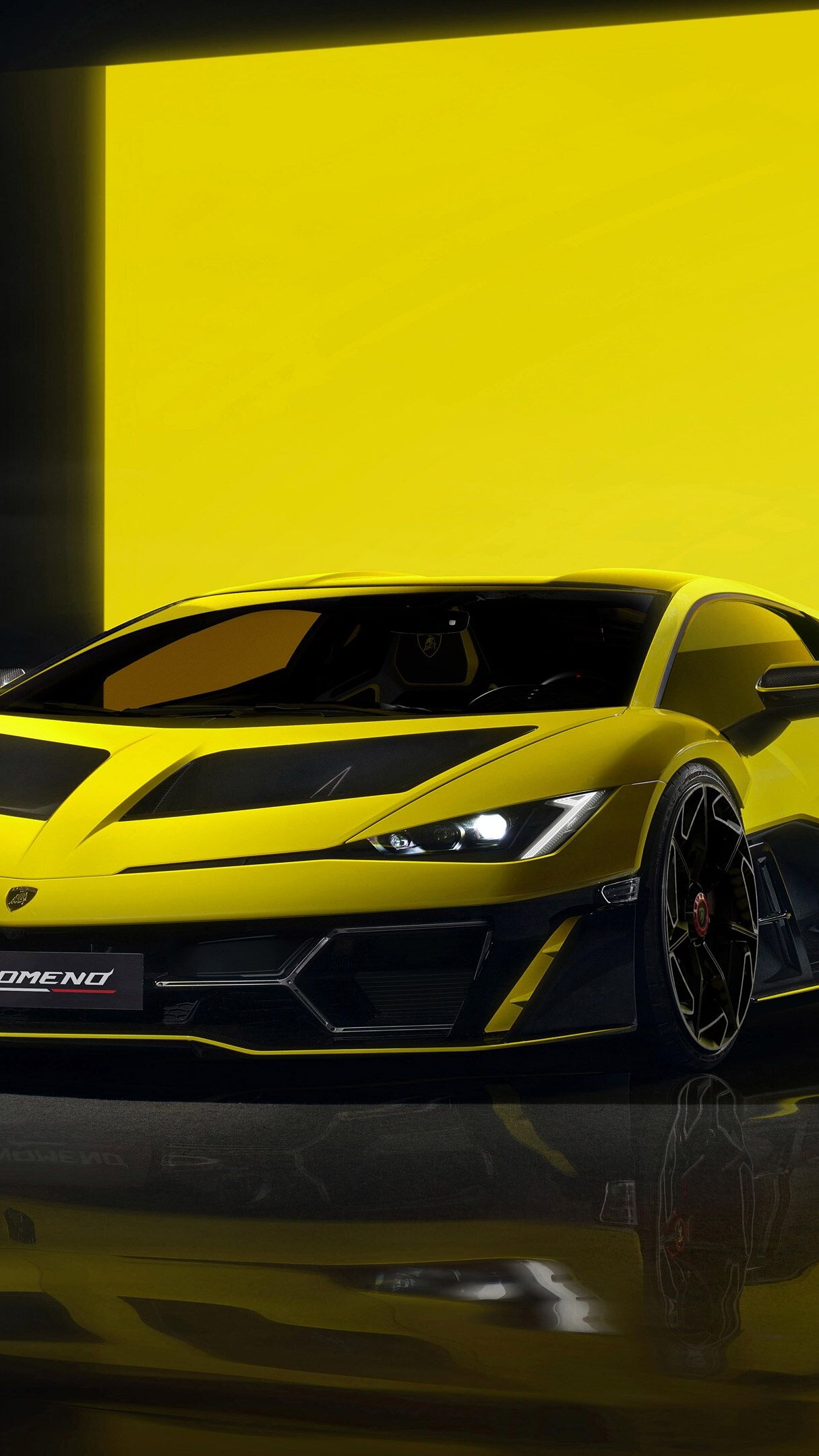 Hennessey Venom F5 Neon Yellow Hypercar 4K Studio Wallpaper - backiee