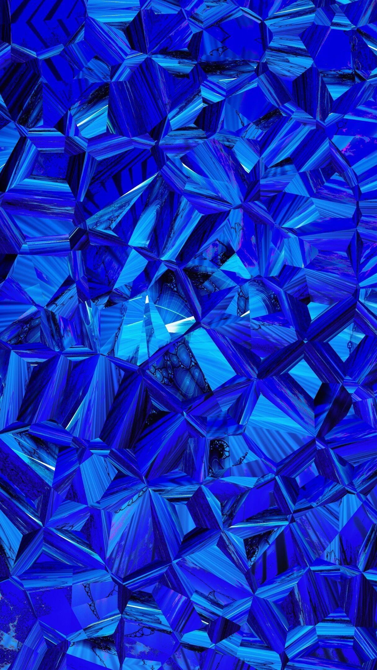Electric Blue Polygon Shards in Low Poly Crystal Texture - backiee