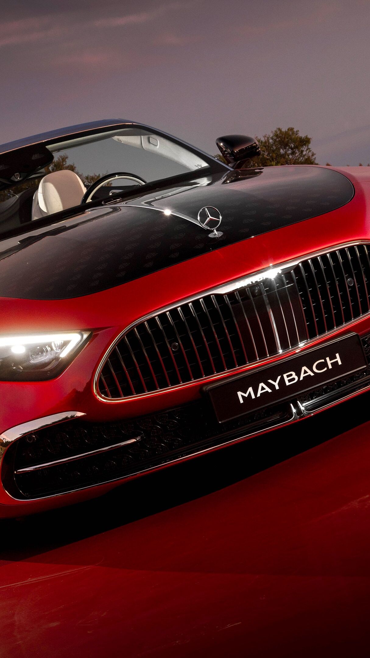 Mercedes Maybach SL 680 Monogram Series Red Black 4K Wallpaper - backiee