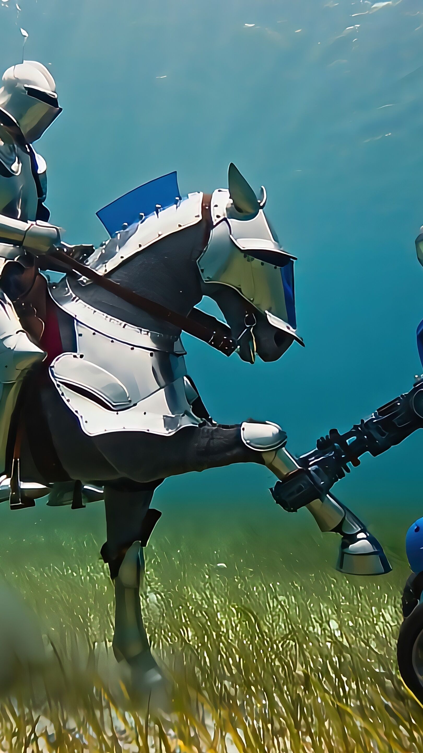 Knight vs Robot Underwater - backiee