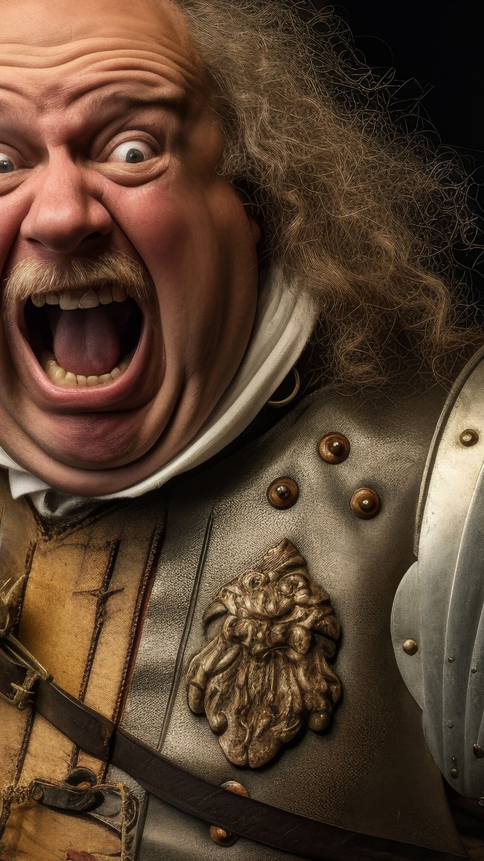 Screaming Knight of the Middle Ages in 5K Detail - backiee