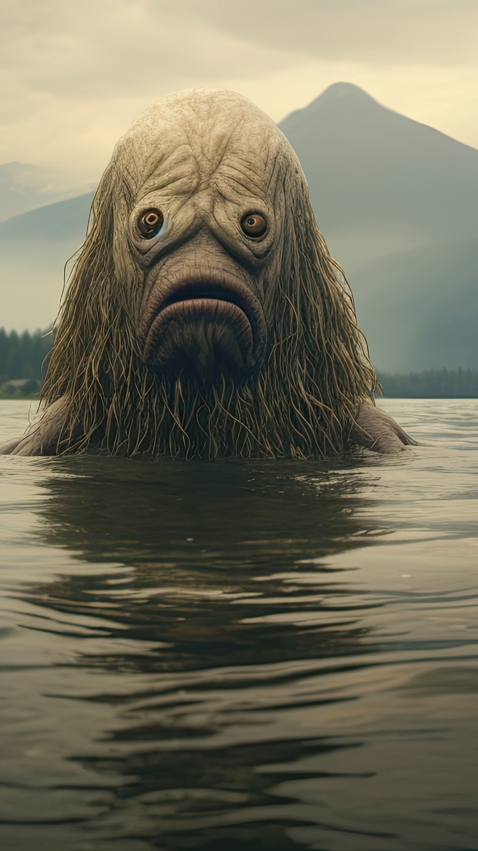 Funny Monster Takes a Sad Swim in the Lake 5K - backiee