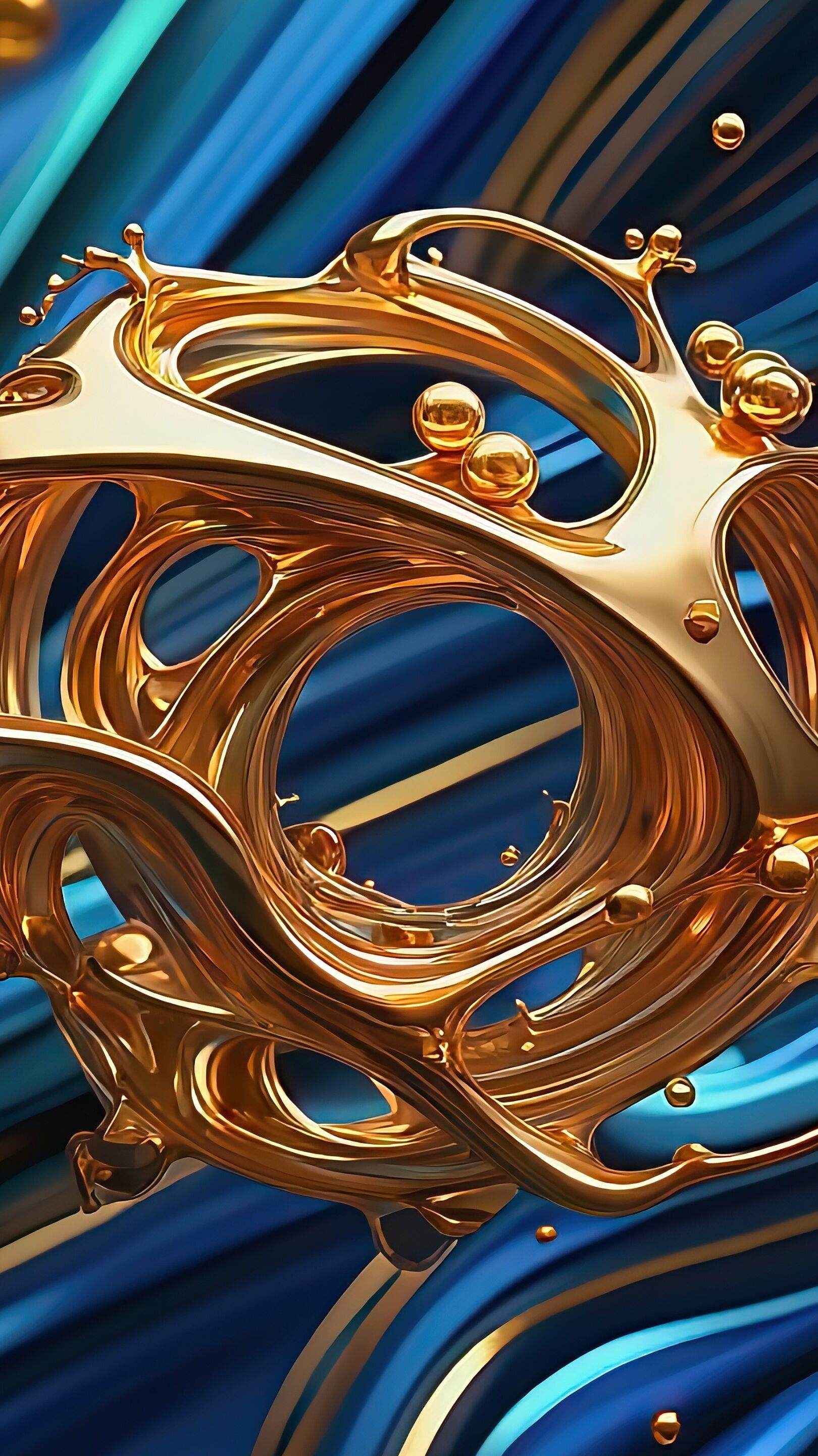 Golden Fractal Elegance in Motion - backiee