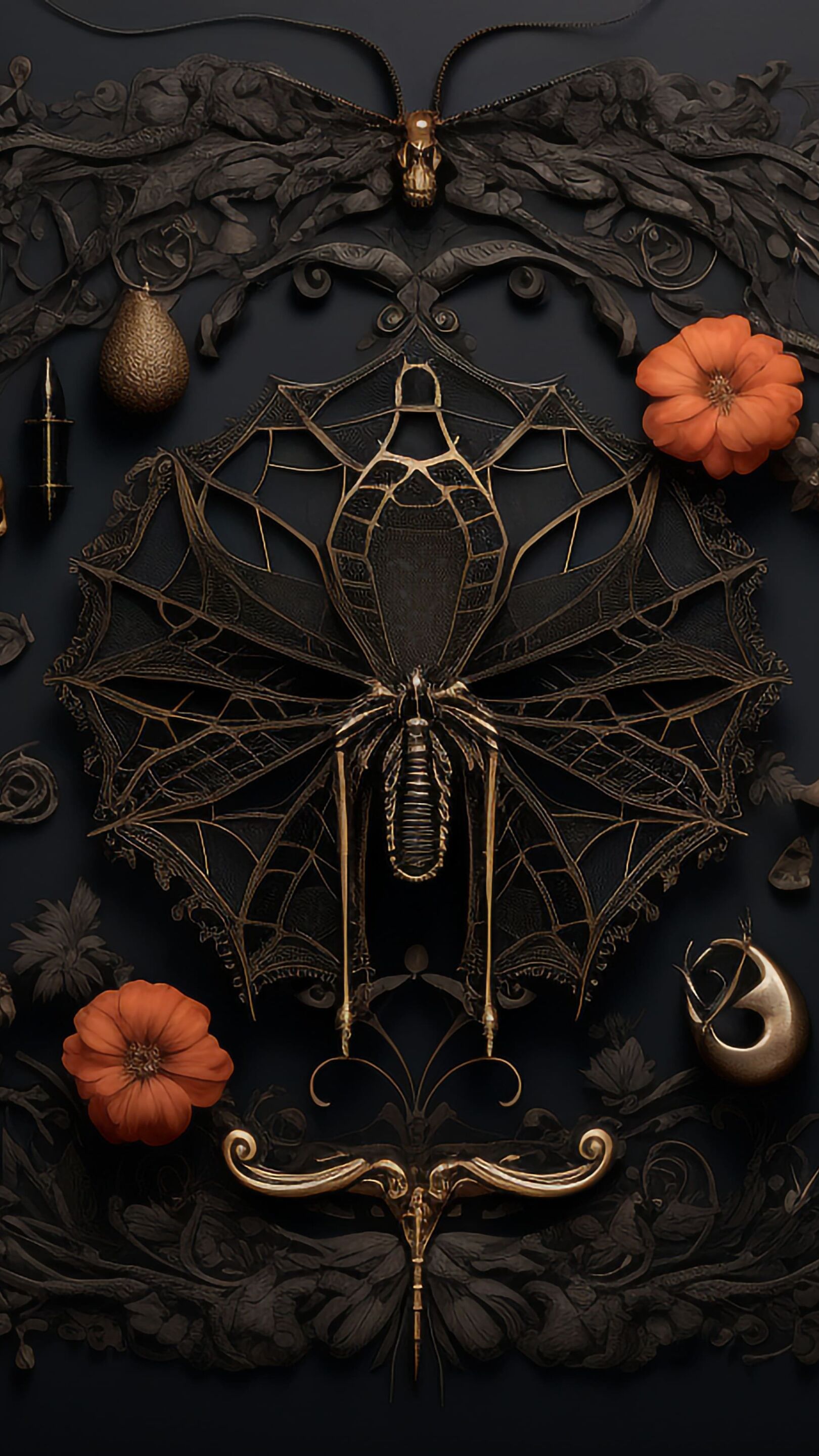 Spider Web Elegance in Halloween Art - backiee