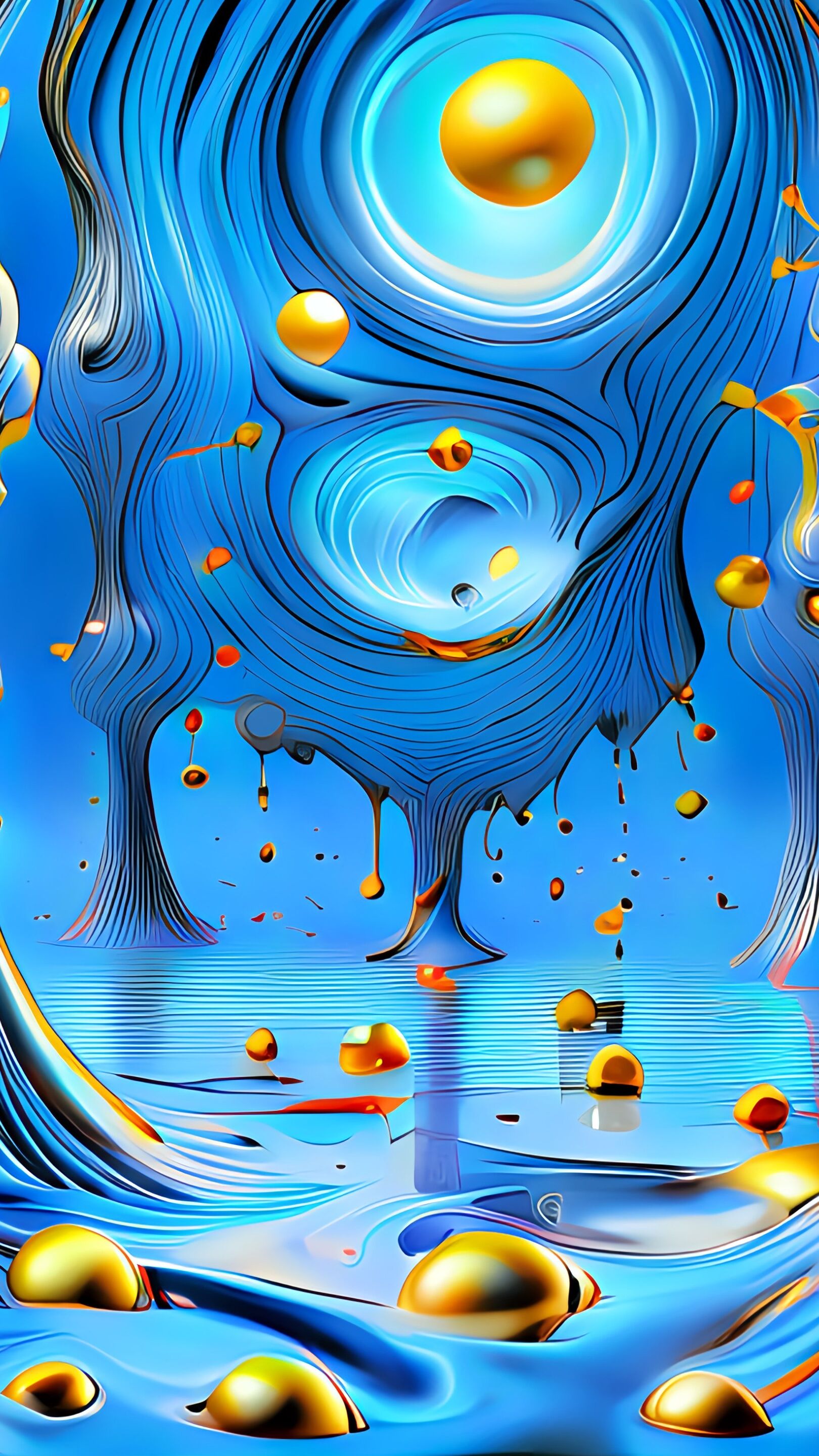 Mesmerizing Blue Liquid Forest - backiee