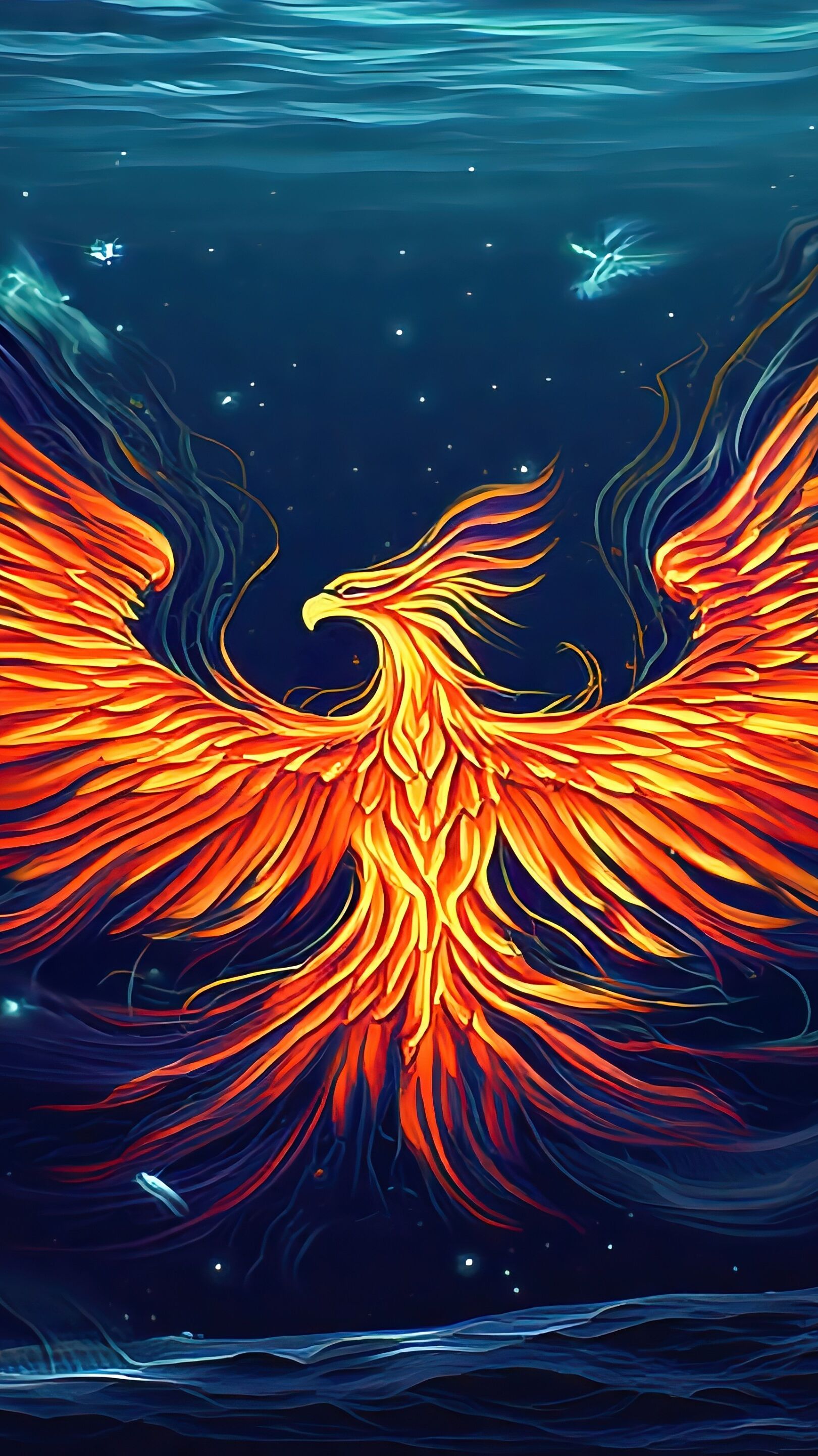 Phoenix Rises in Fiery Splendor - backiee