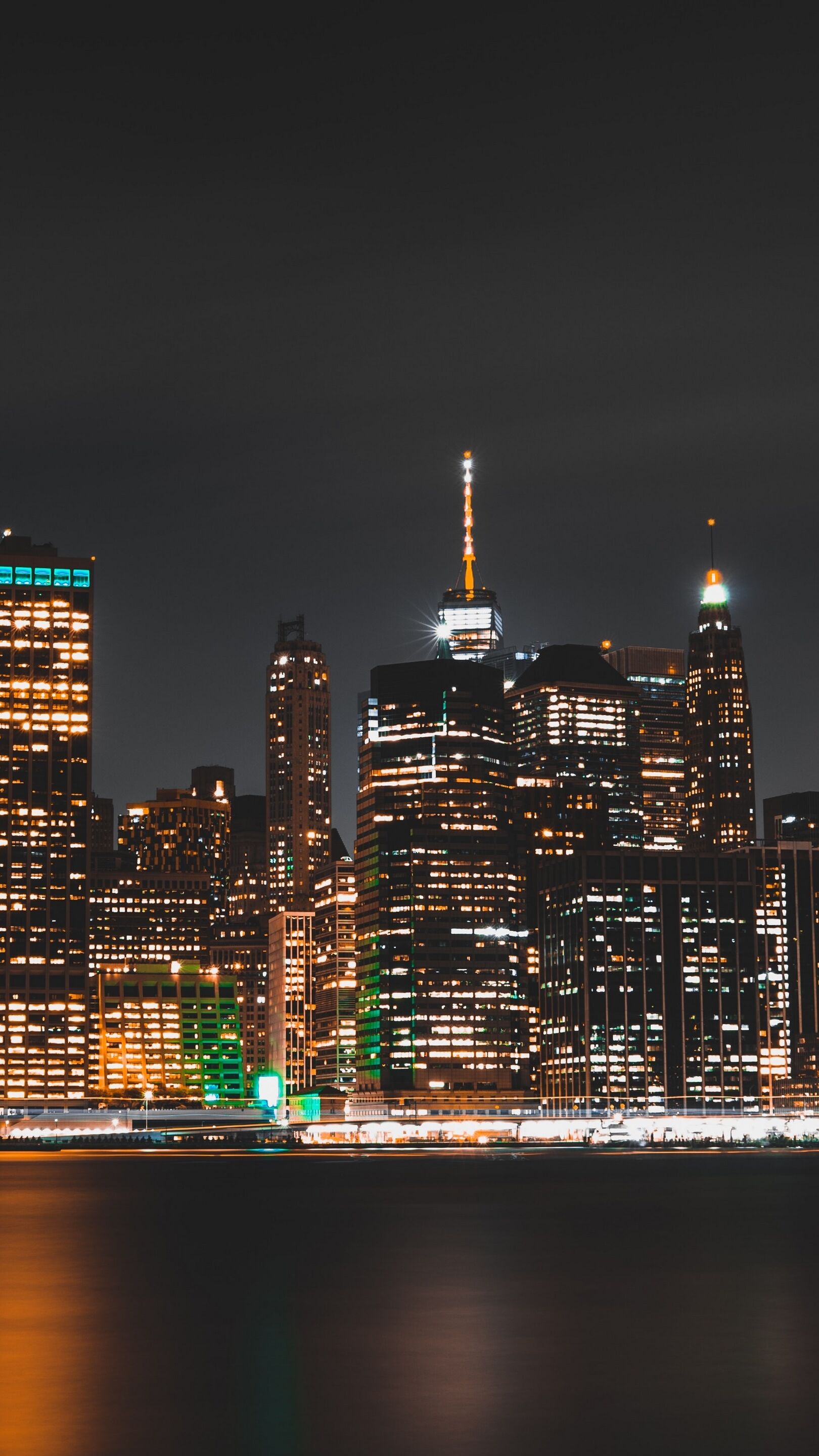 NYC Skyline Illuminated at Night - backiee
