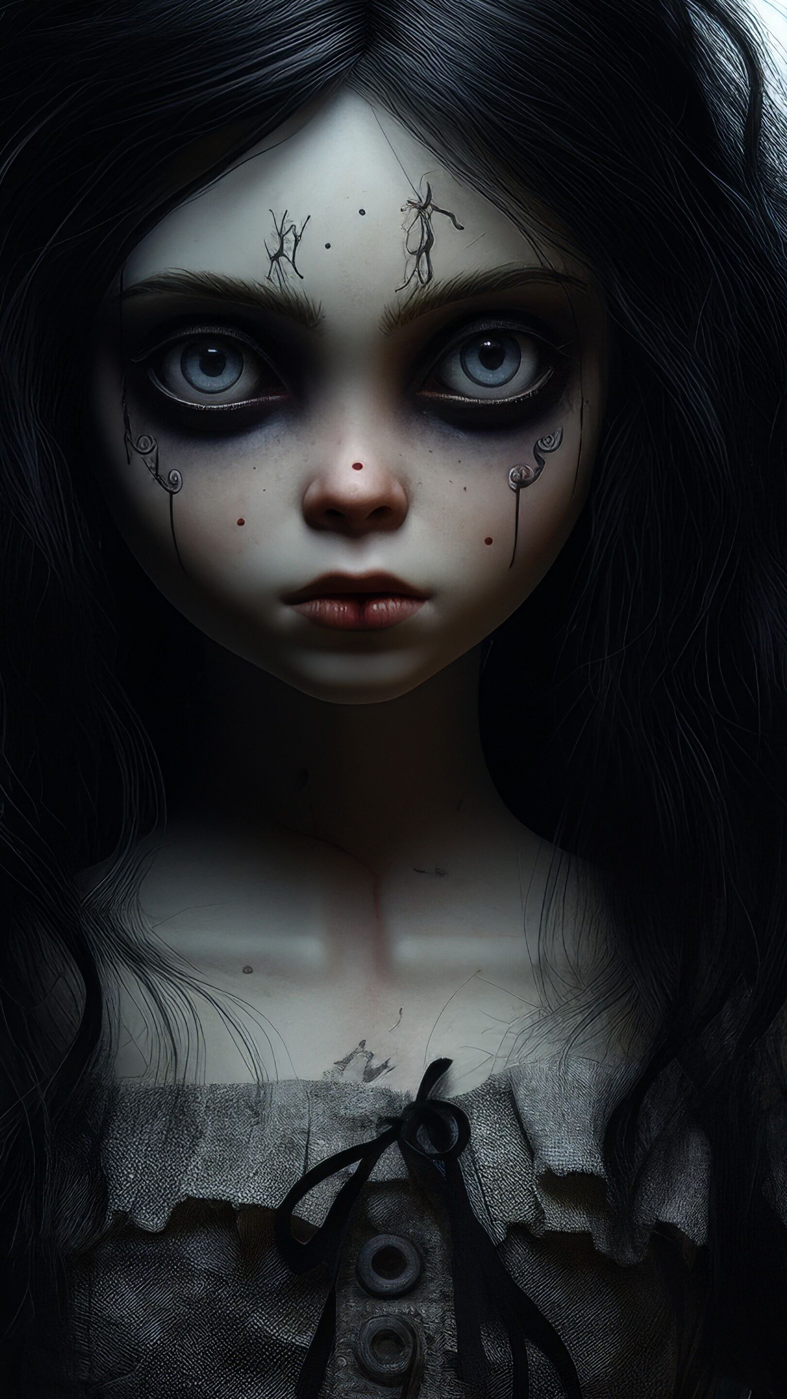 Gothic Doll in a Dark Realm - backiee